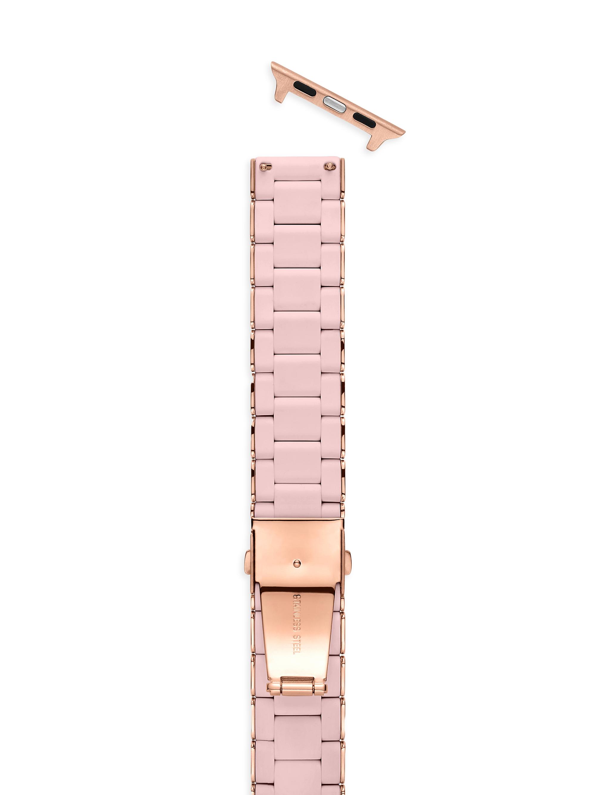 Michele Apple Watch® Rose-Goldtone Stainless Steel & Silicone Bracelet ...