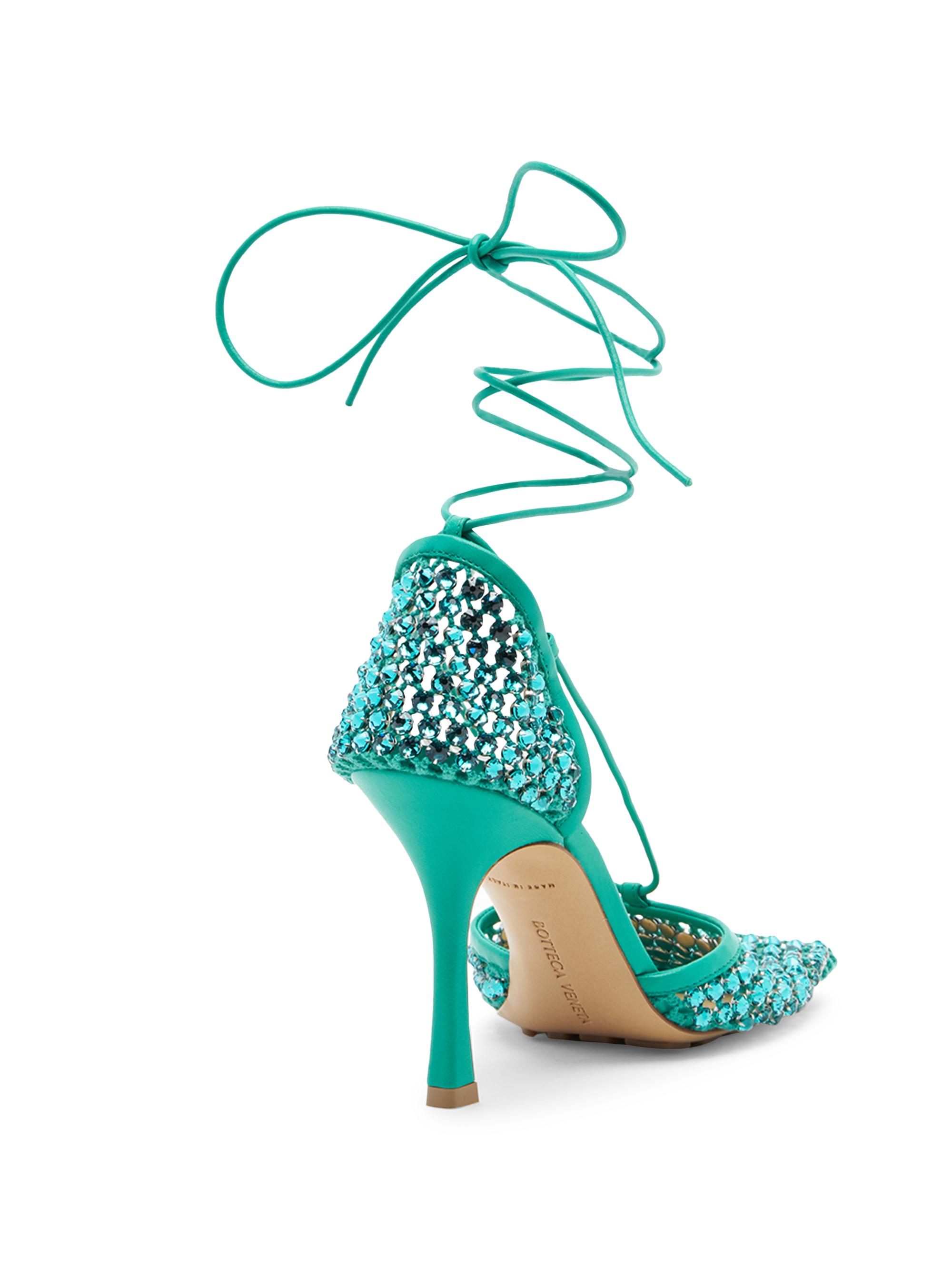 Turquoise Heels With Rhinestones