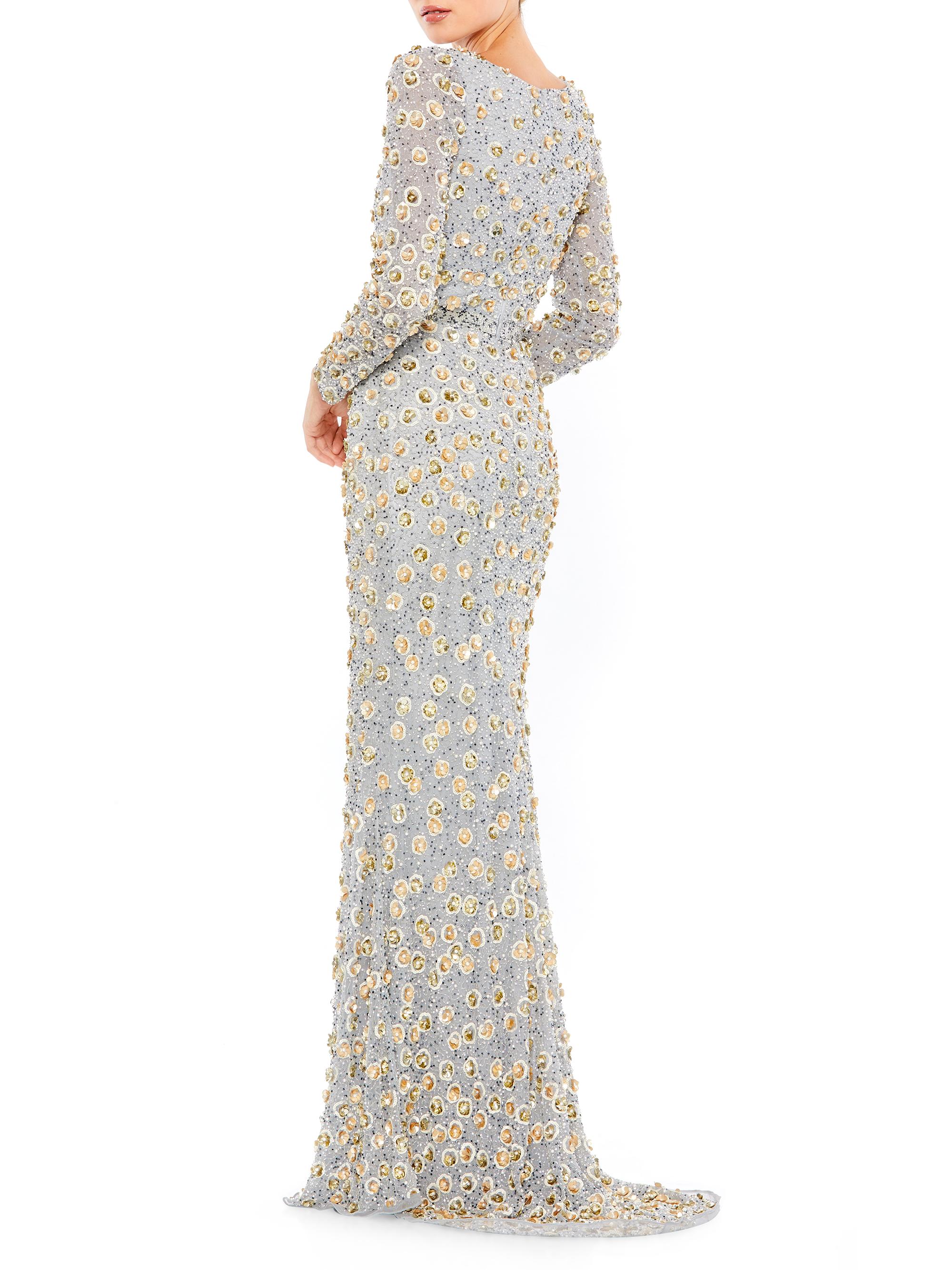 Mac Duggal Beaded Trailing Hem Gown | Saks Fifth Avenue