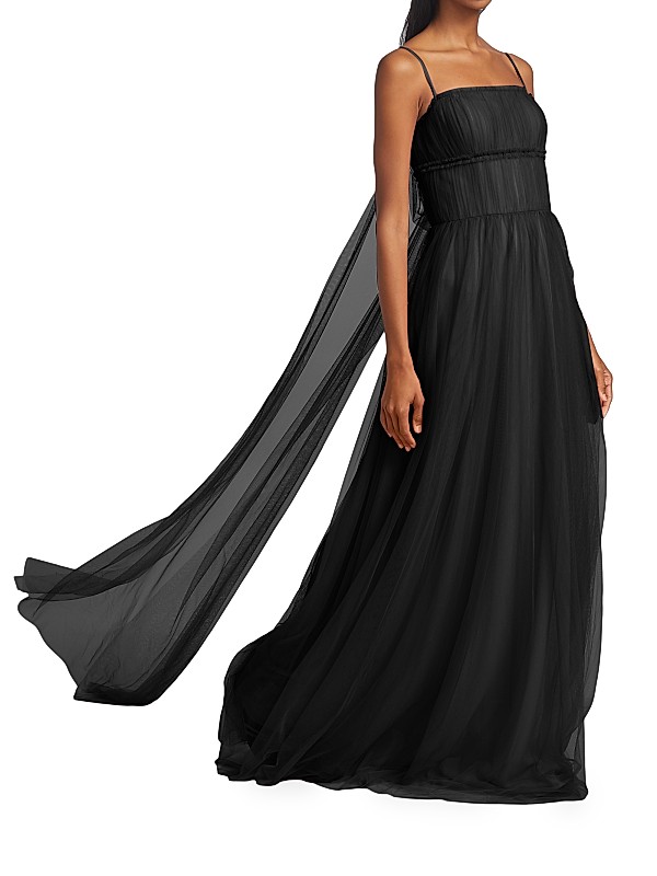 Shop Vera Wang Bride Manuela Tulle Cape Back Gown | Saks Shop Vera Wang Bride Manuela Tulle Cape Back Gown | Saks
