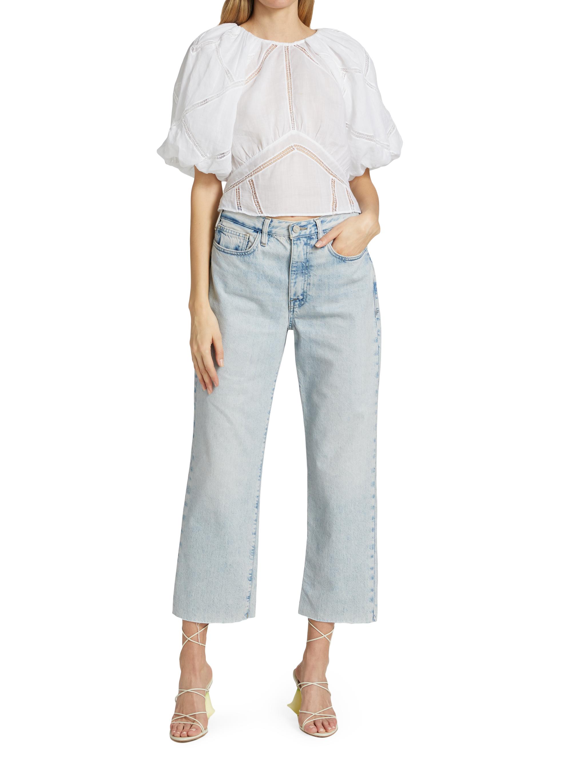 FRAME Le Jane High-Rise Crop Wide-Leg Jeans | Saks Fifth Avenue