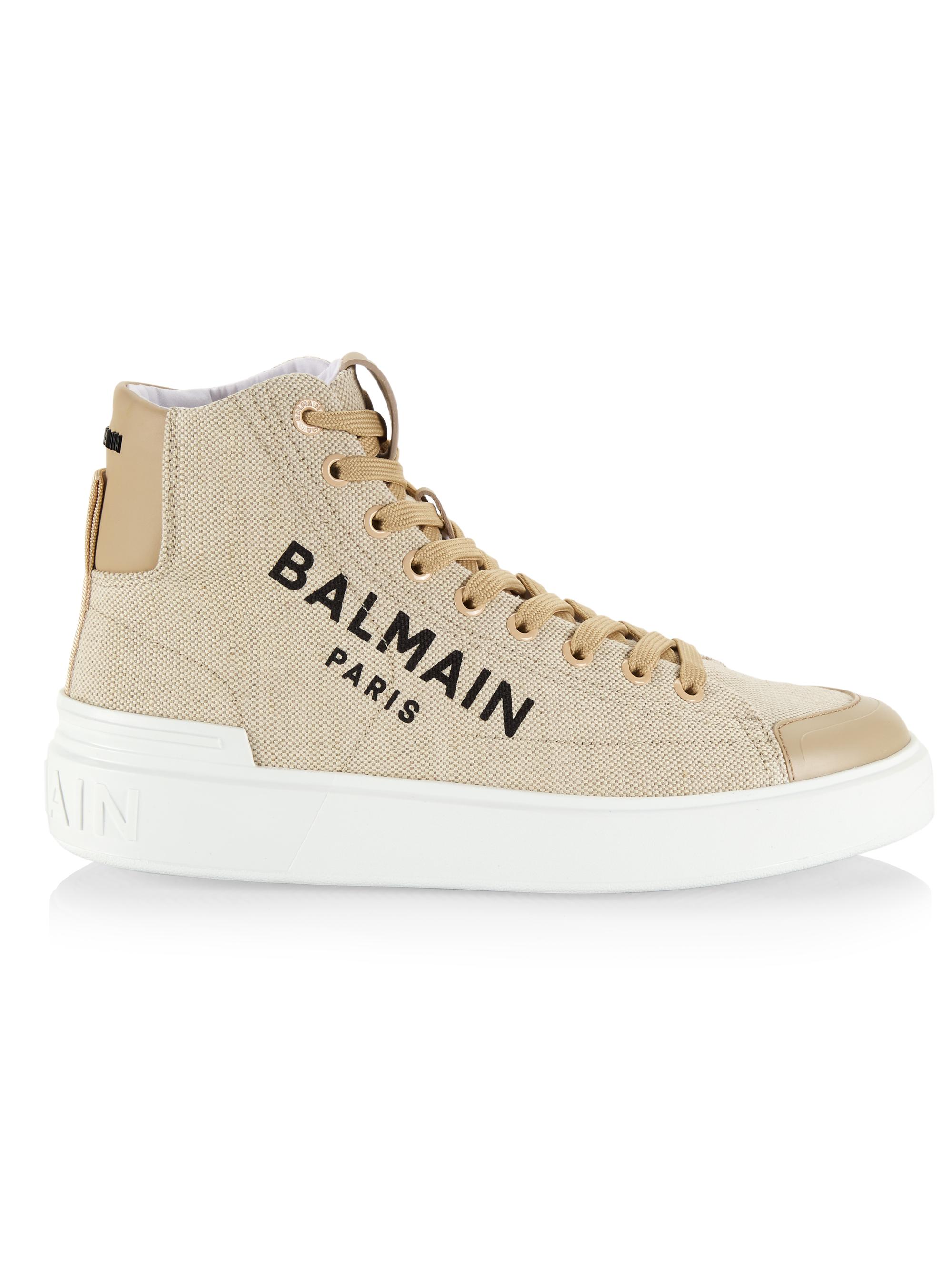 Balmain B Court Canvas High-Top Sneakers | Saks Fifth Avenue