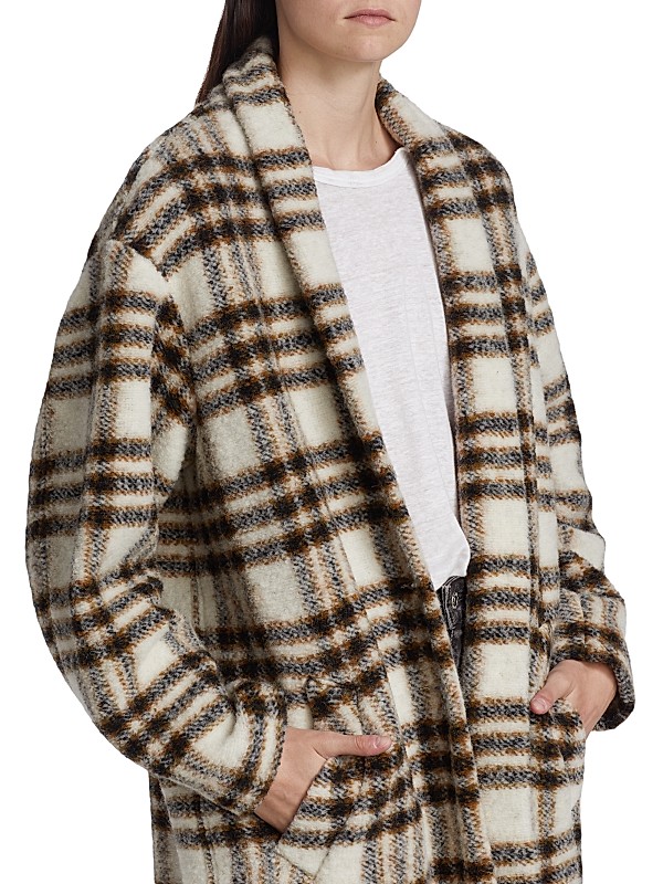 Shop Isabel Marant Étoile Gabriel Oversized Plaid Wool Coat Shop Isabel Marant Étoile Gabriel Oversized Plaid Wool Coat