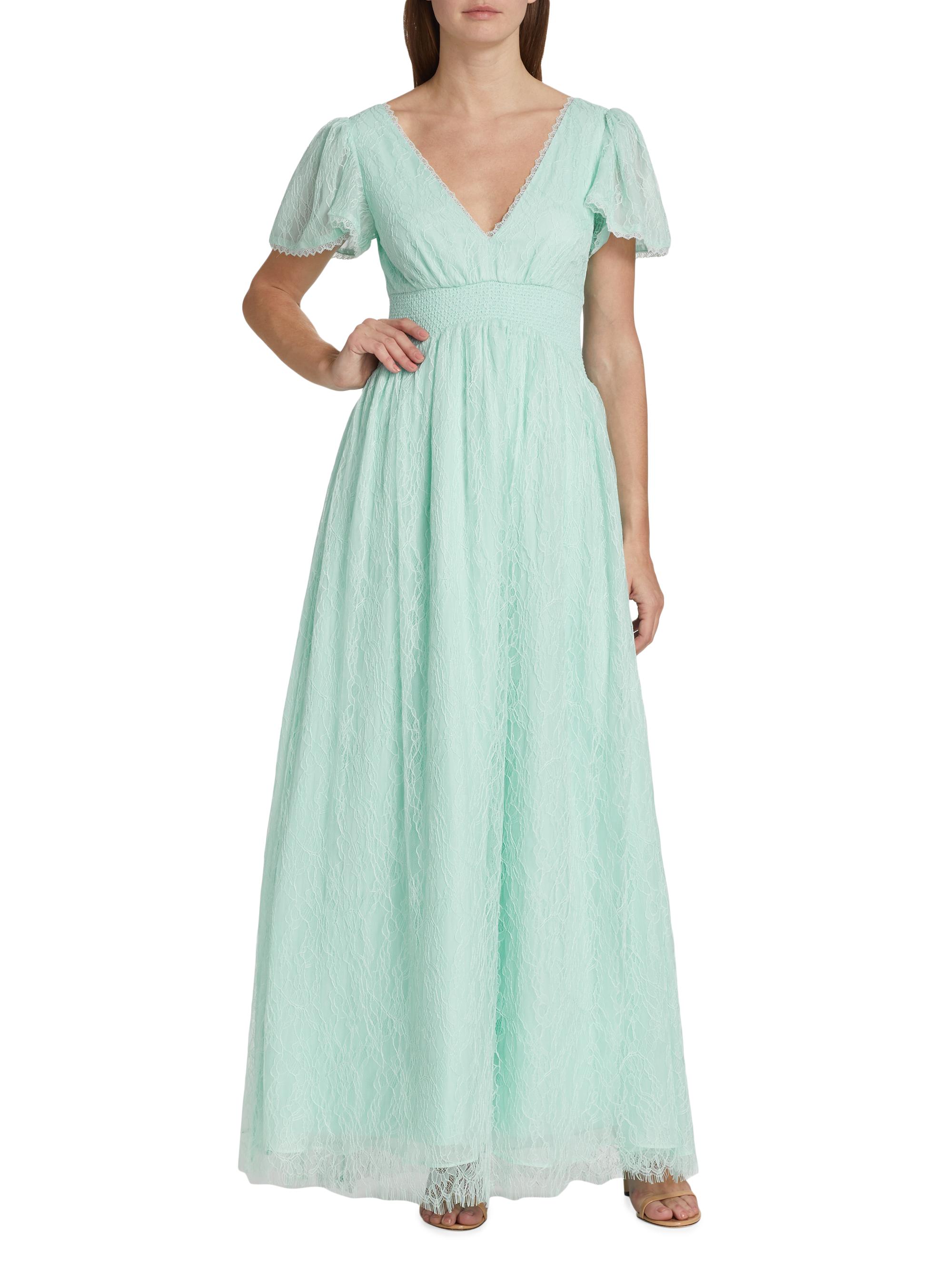 ALICE + OLIVIA Charlsie Smocked-Waist Maxi Dress | Saks Fifth Avenue