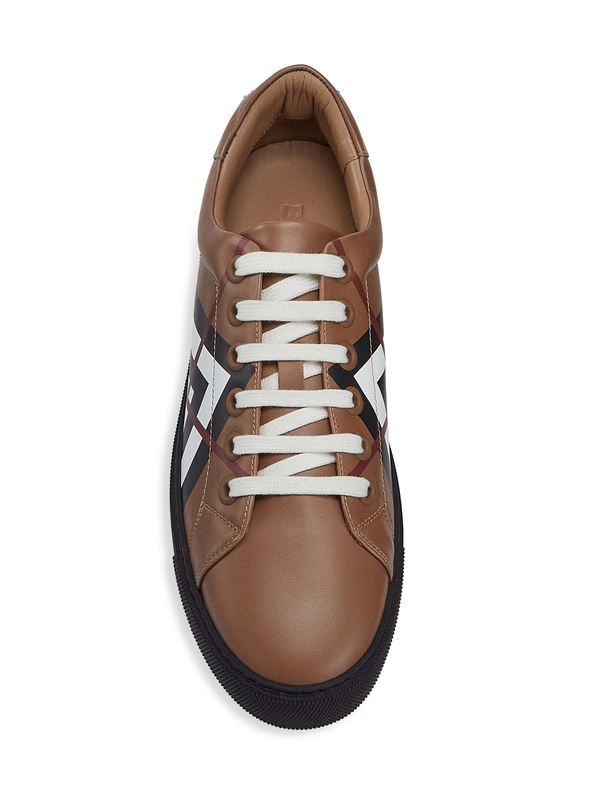 Burberry Albridge Leather Tennis Sneakers | Saks Fifth Avenue