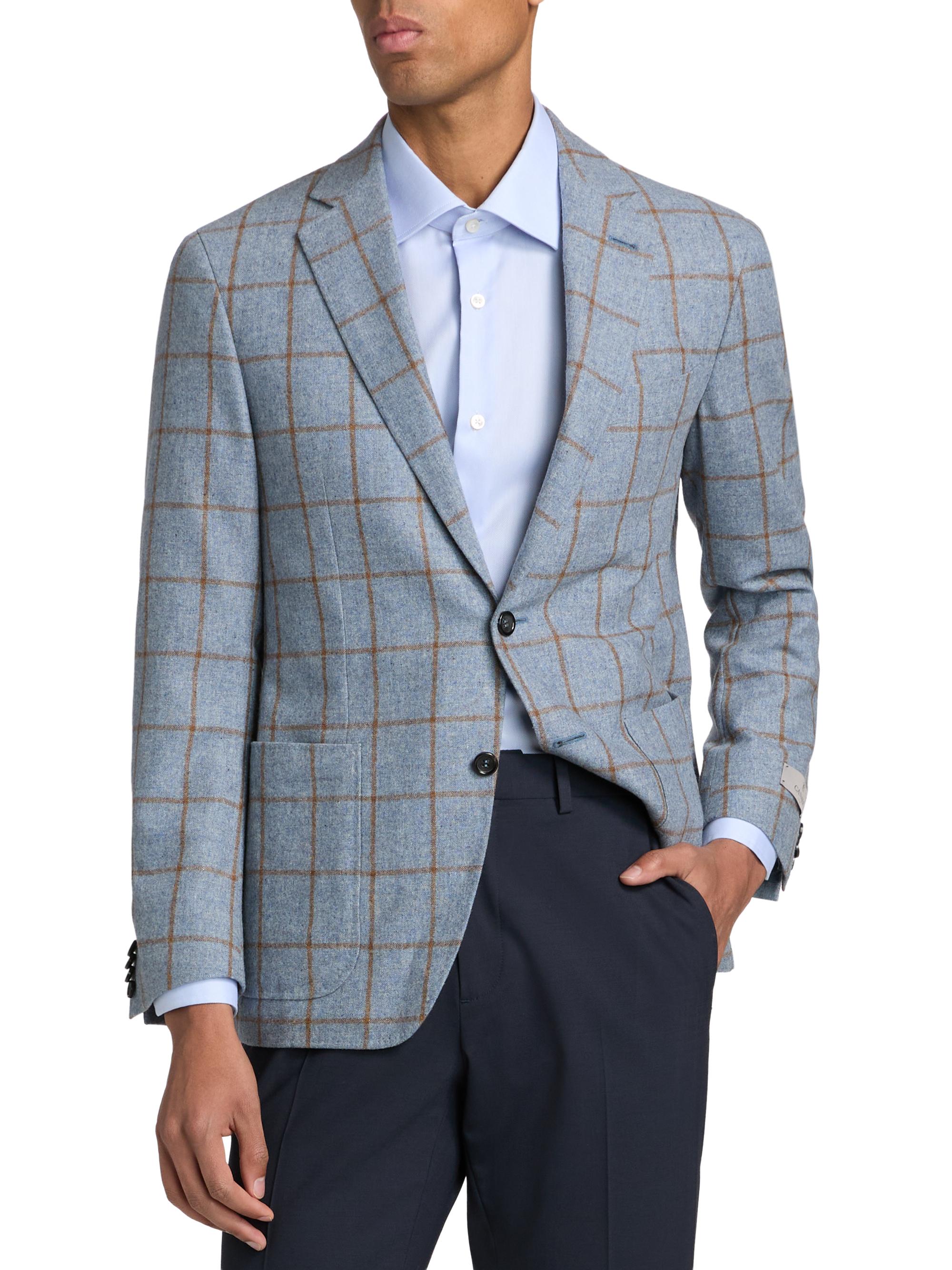 Canali Kei Windowpane Plaid Wool-Cashmere Sport Coat | Saks Fifth Avenue