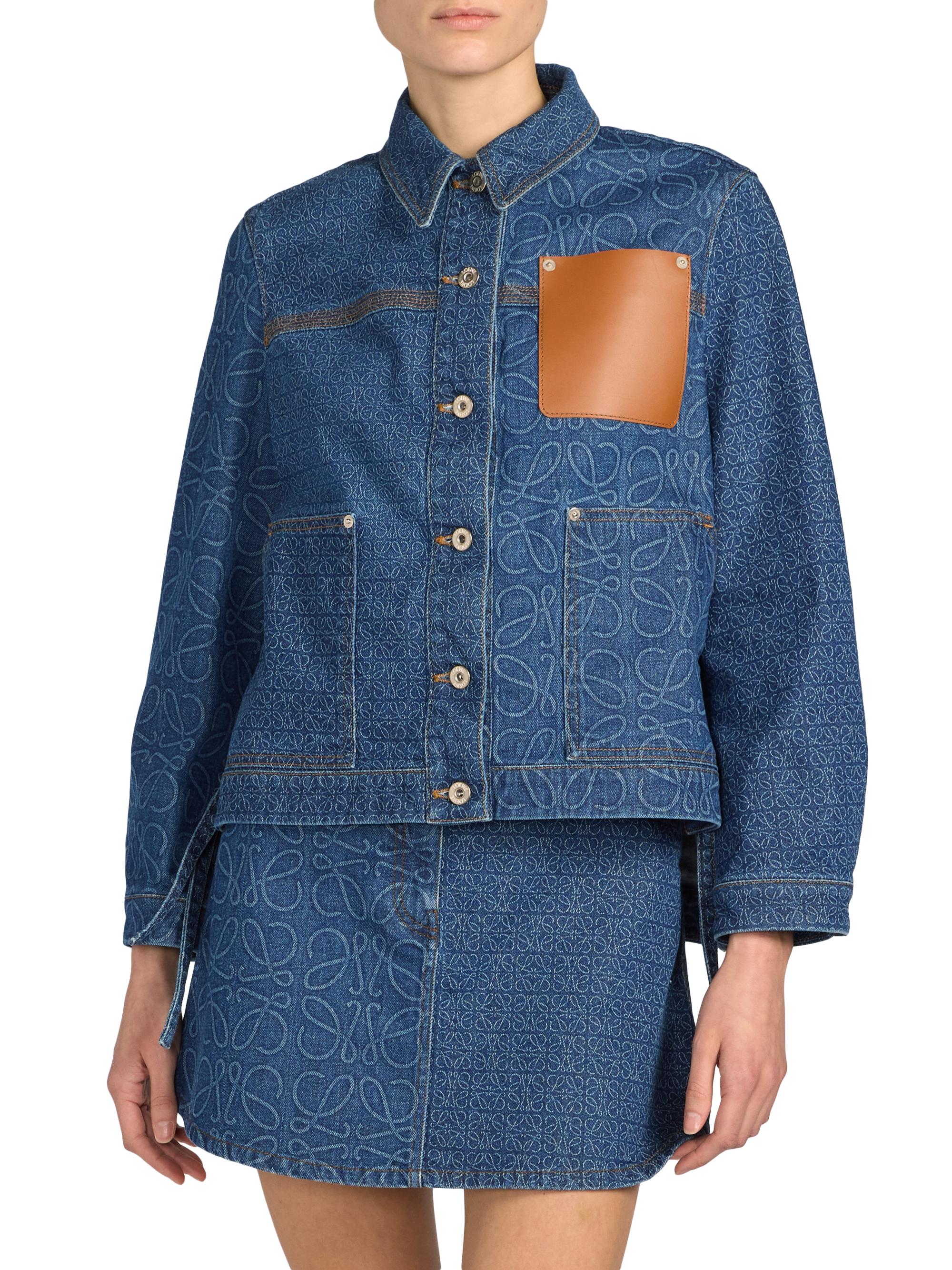 LOEWE Monogrammed High-Low Denim Jacket | Saks Fifth Avenue