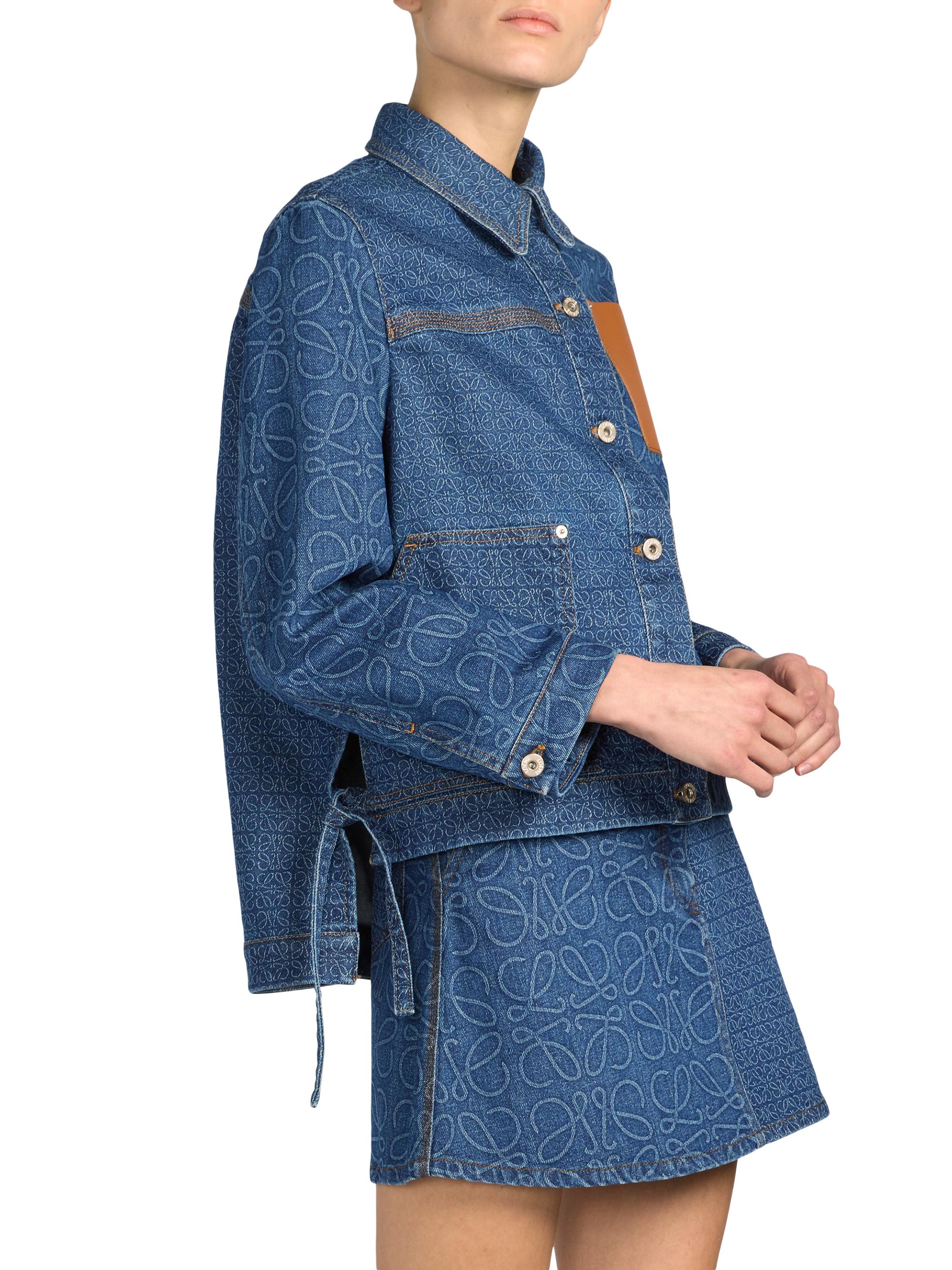 LOEWE Monogrammed High-Low Denim Jacket | Saks Fifth Avenue