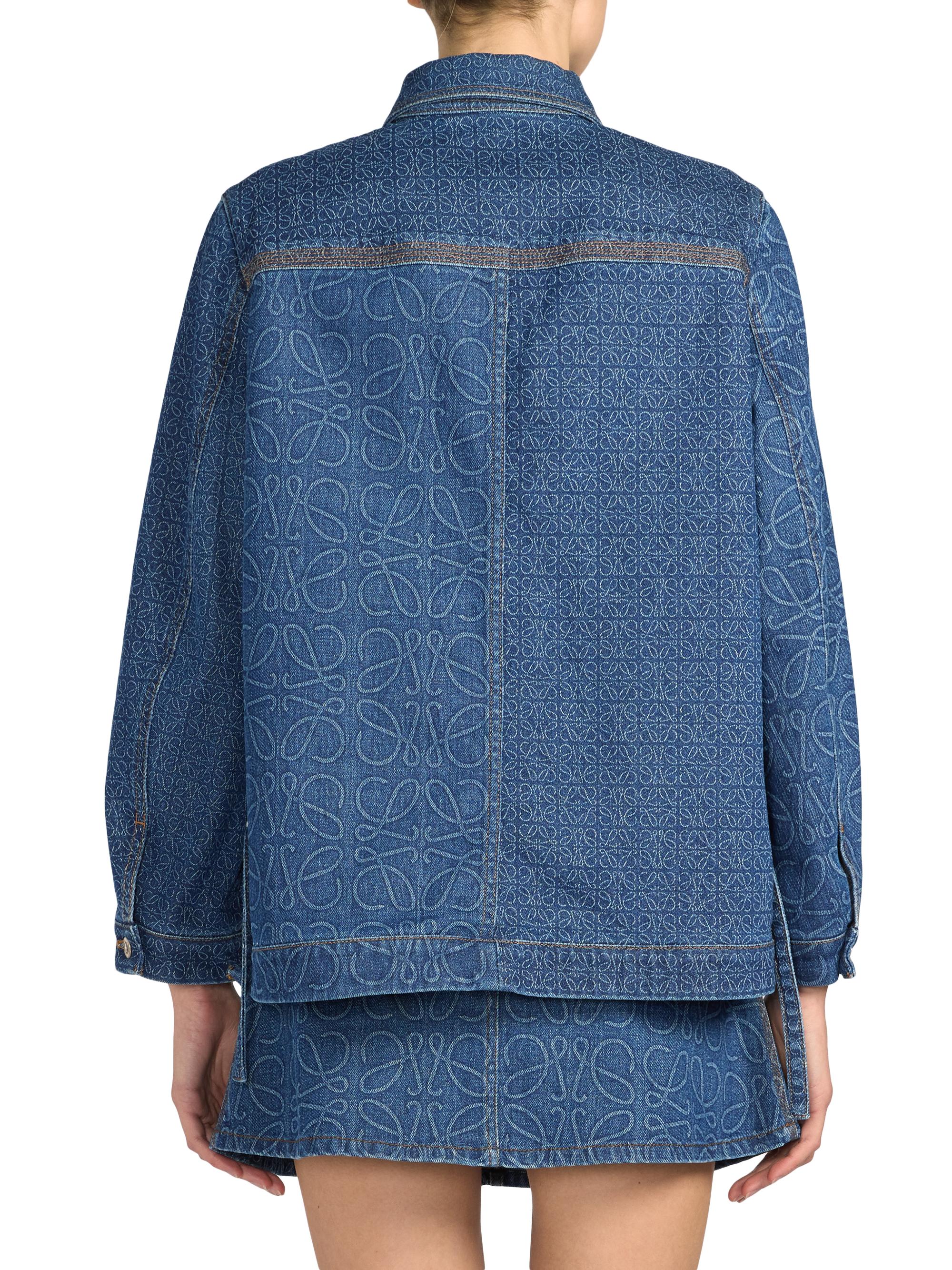LOEWE Monogrammed High-Low Denim Jacket | Saks Fifth Avenue