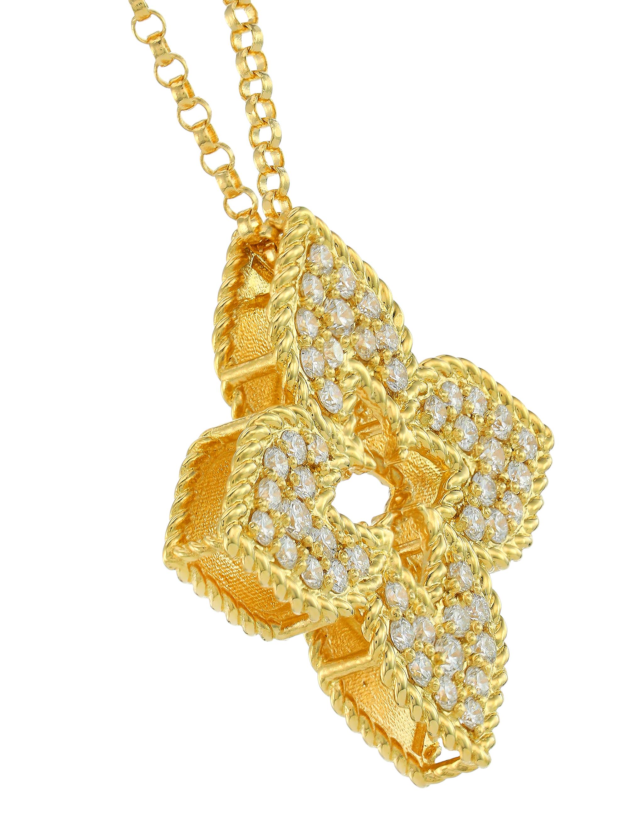 Roberto Coin Venetian Princess 18K Yellow Gold & Diamond Pendant ...