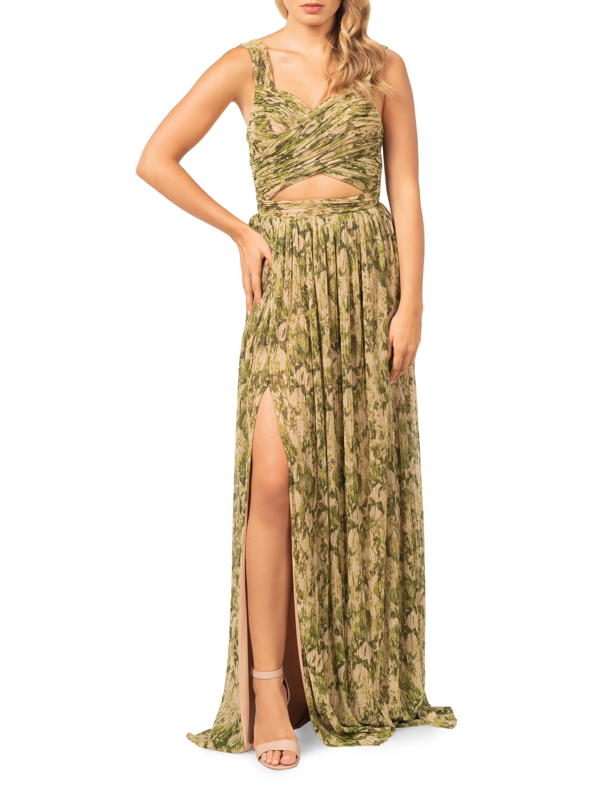 Dress The Population Mirabella Floral Crossover Cut-Out Gown | Saks ...