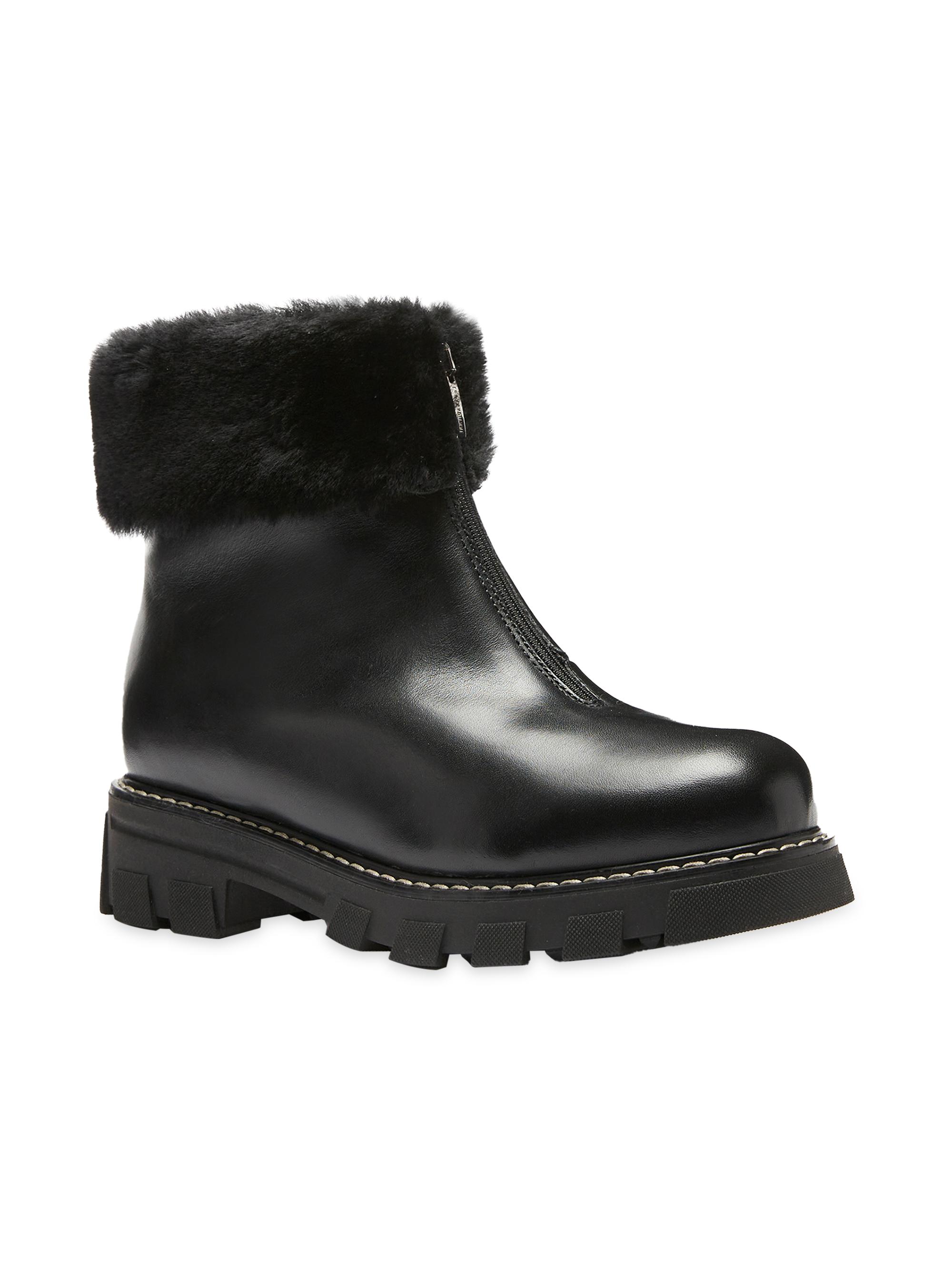 La Canadienne Abba Shearling-Trimmed Leather Booties | Saks Fifth Avenue