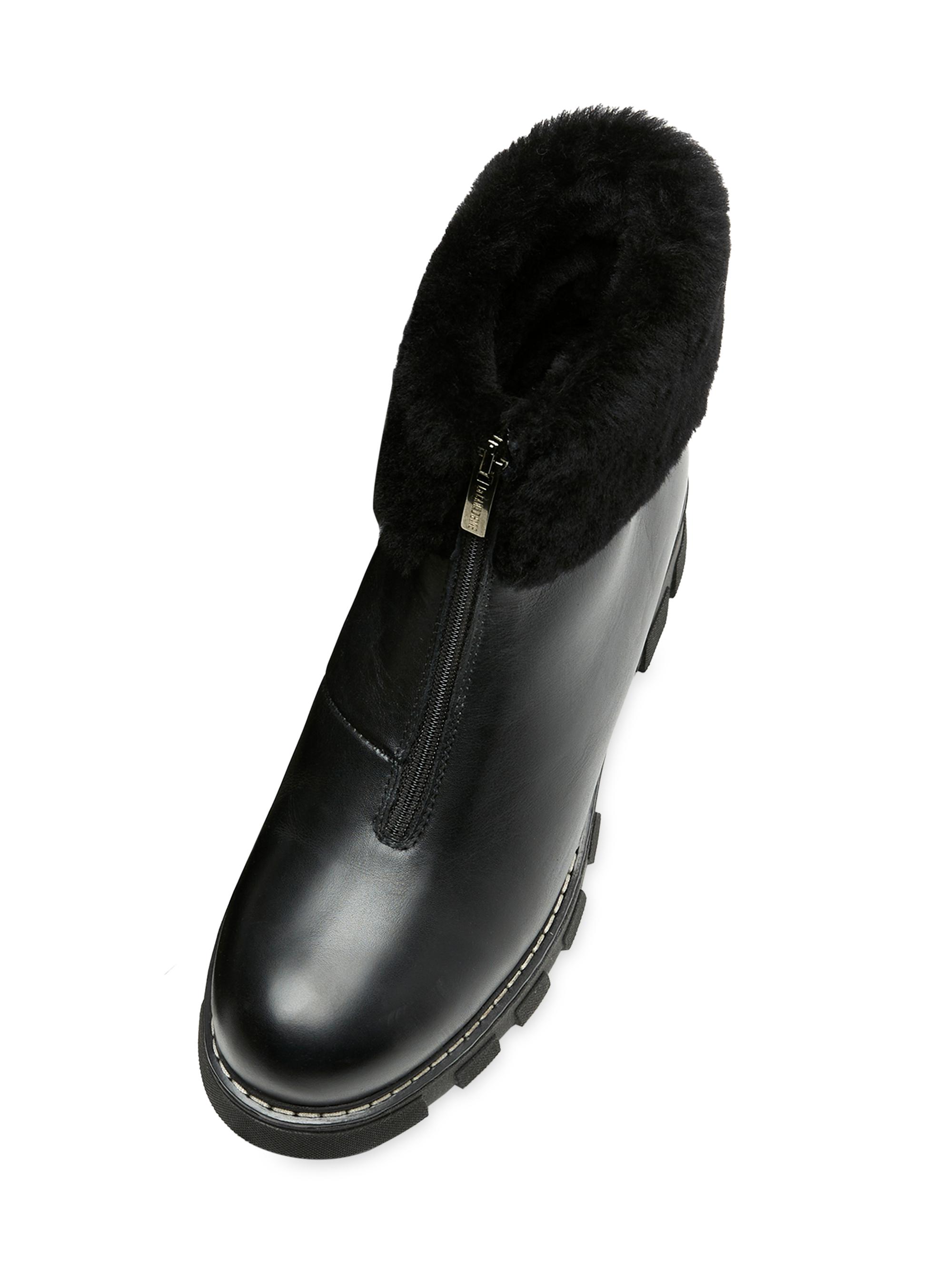 La Canadienne Abba Shearling-Trimmed Leather Booties | Saks Fifth Avenue