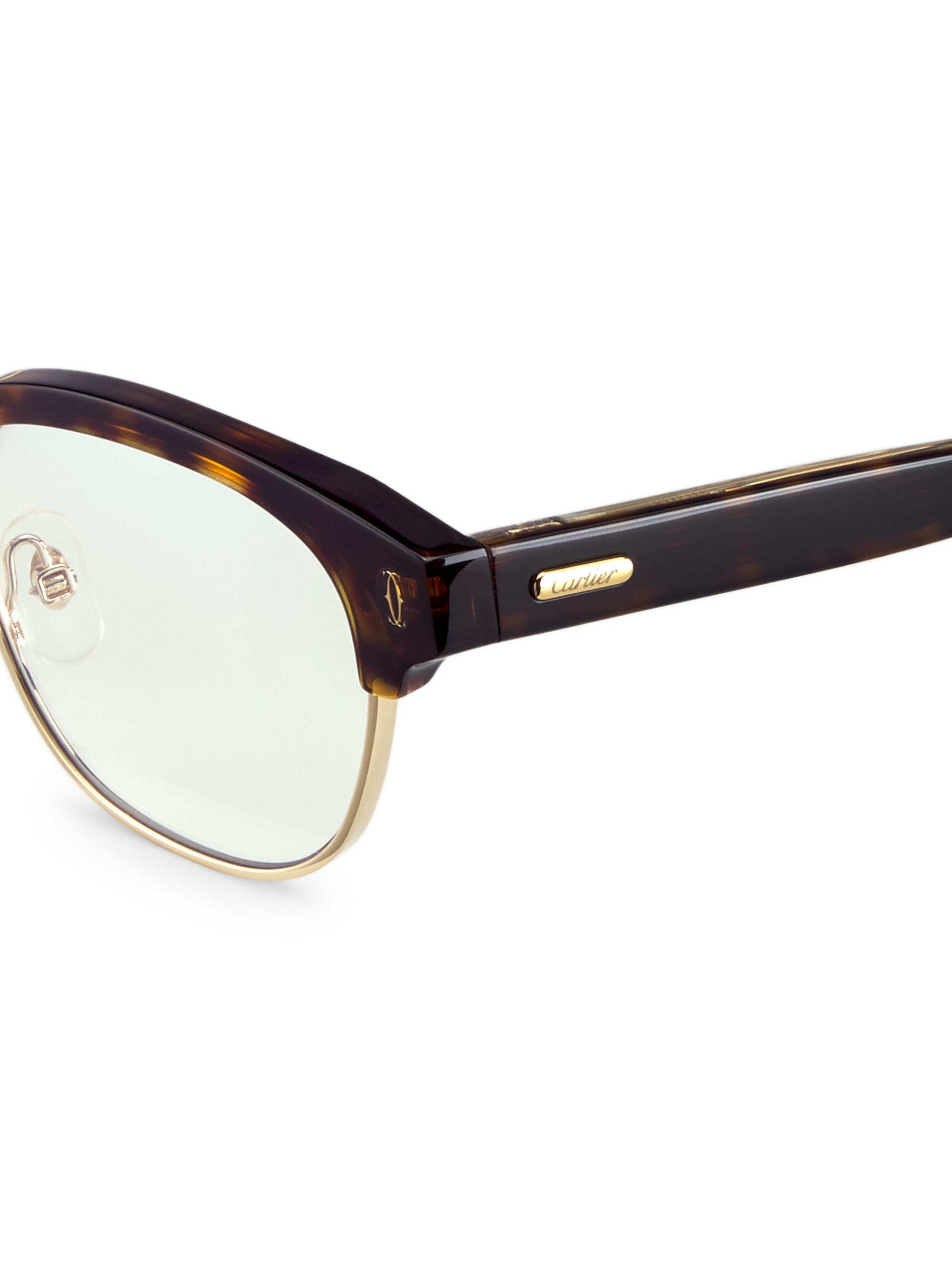 Cartier Essentials Signature 52MM Rectangular Blue Block Sunglasses ...