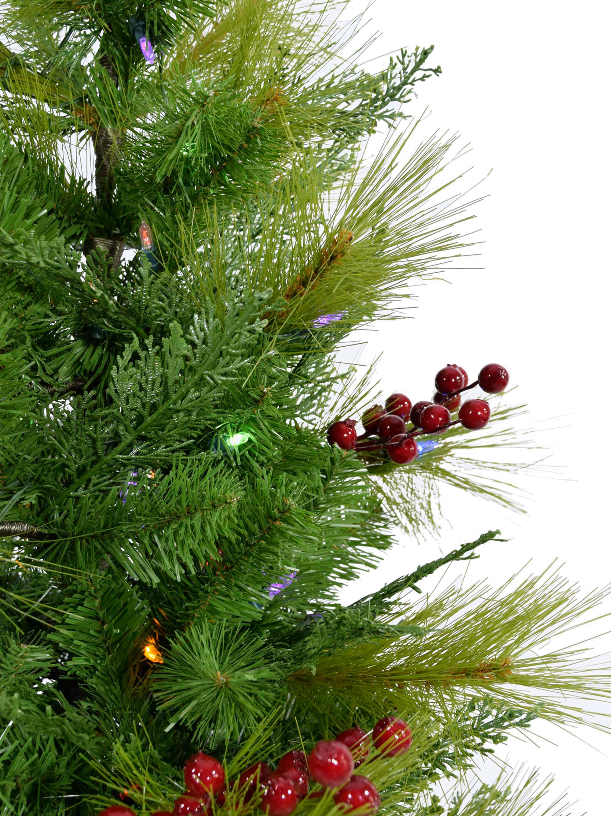 Shop Christmas Time Pre-Lit Red Berry Mixed Pine 2 Ft Porch Accent Tree ...