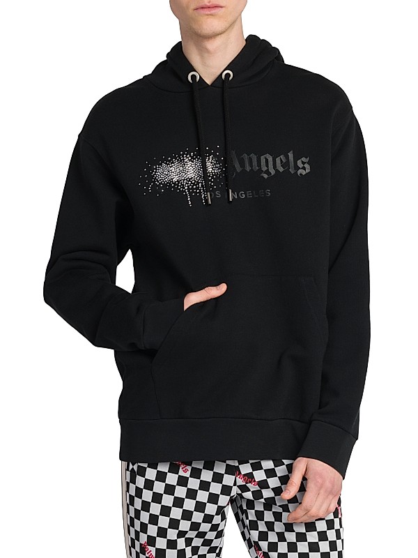 Shop Palm Angels Rhinestone Sprayed Hoodie Sweatshirt | Saks Shop Palm Angels Rhinestone Sprayed Hoodie Sweatshirt | Saks