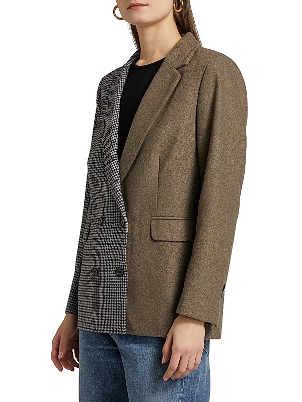 Shop Rails Cody Print-Mixed Double-Breasted Blazer | Saks Shop Rails Cody Print-Mixed Double-Breasted Blazer | Saks