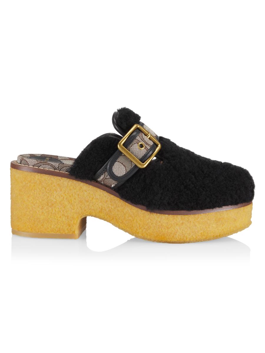 COACH Dylan Shearling Platform Clogs | Saks Fifth Avenue