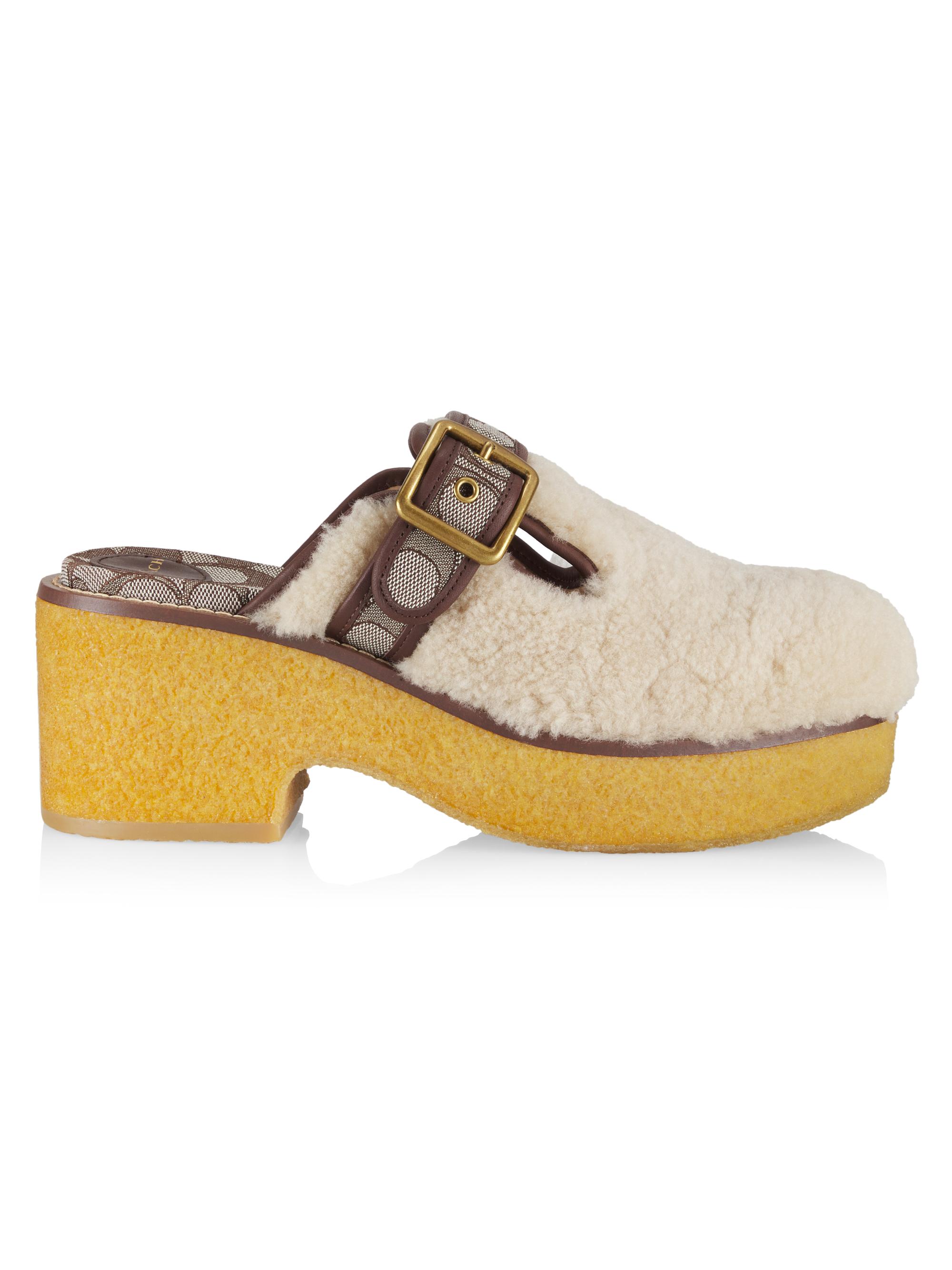 COACH Dylan Shearling Platform Clogs | Saks Fifth Avenue