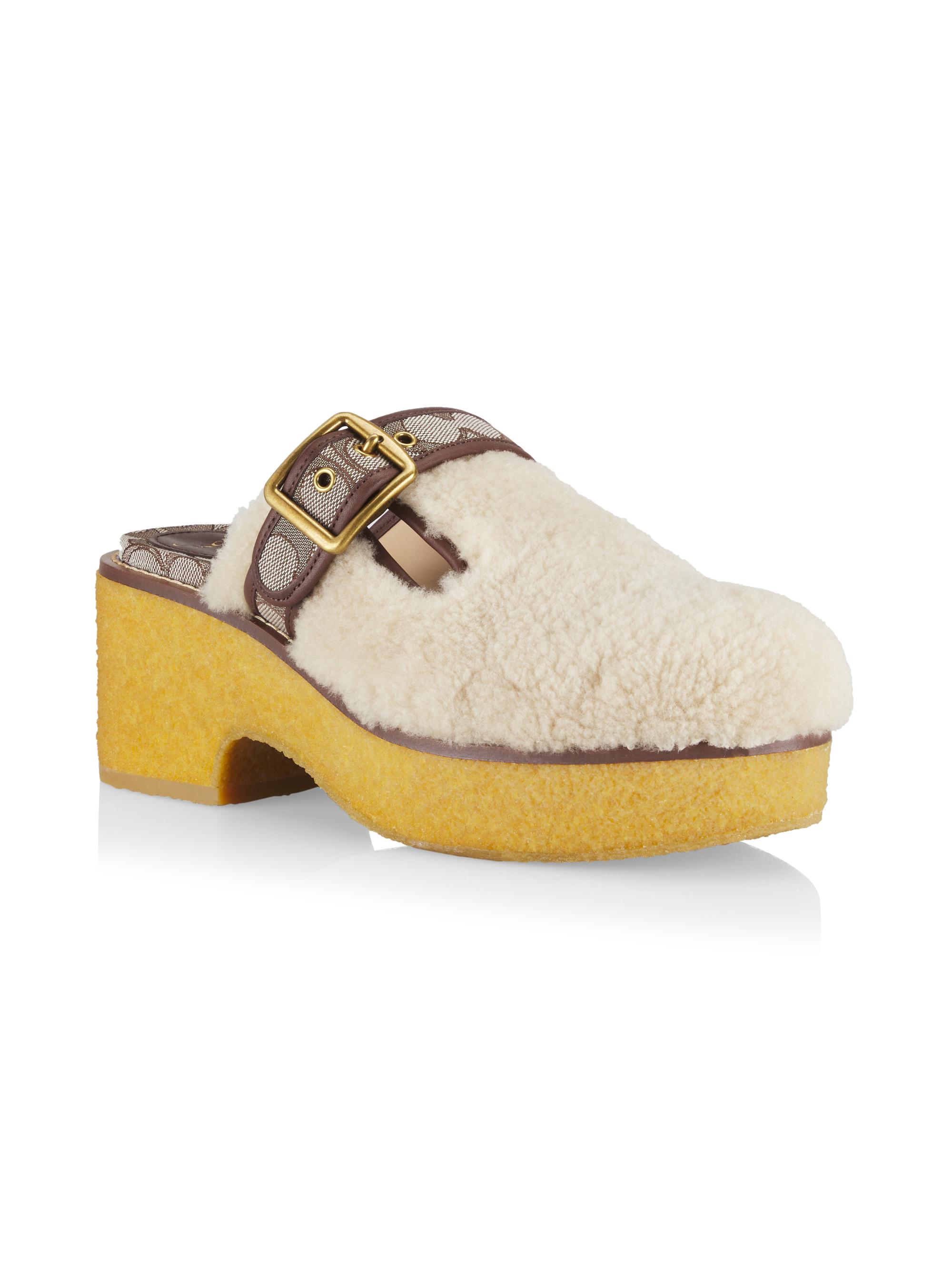 COACH Dylan Shearling Platform Clogs | Saks Fifth Avenue