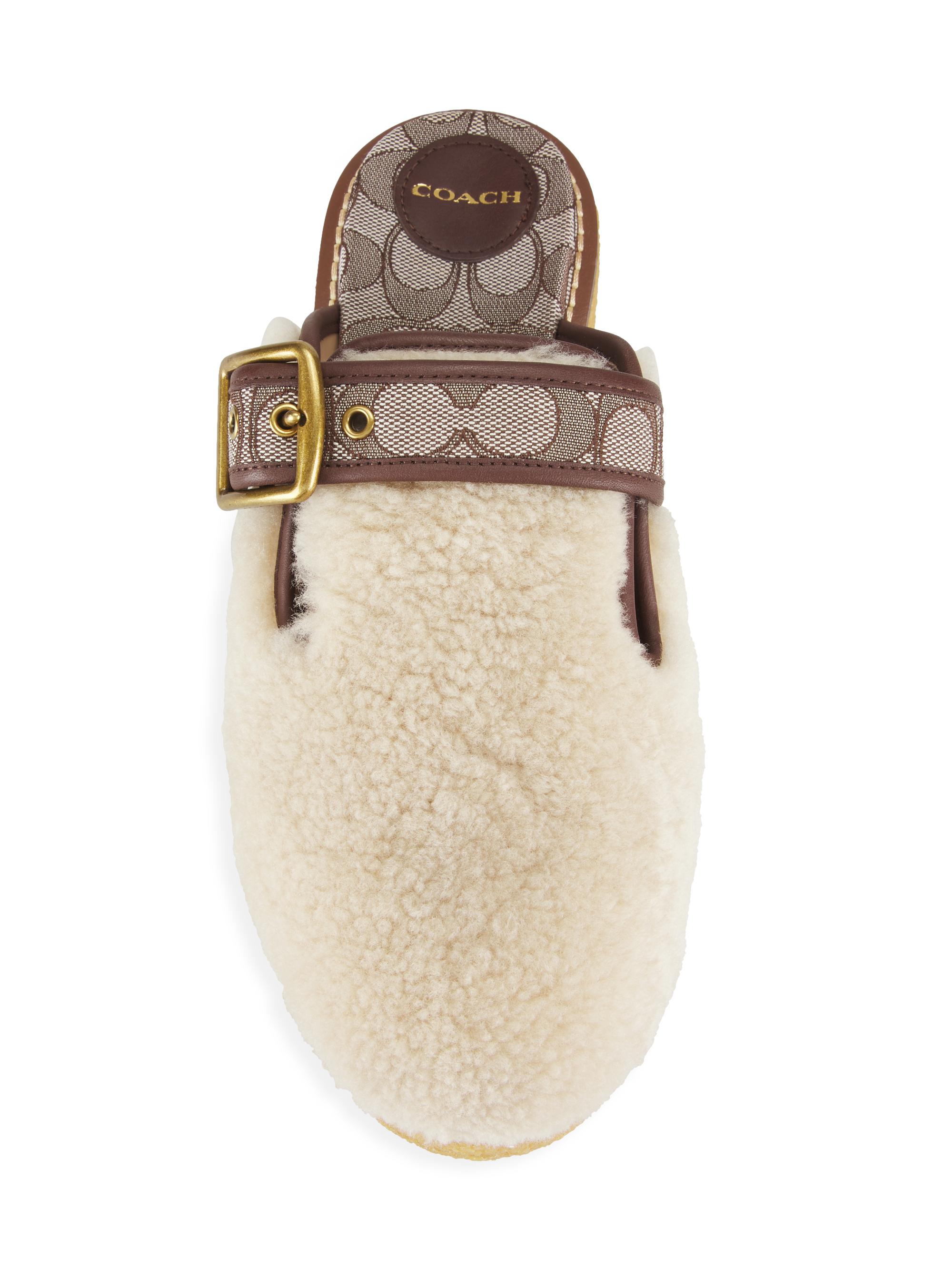 COACH Dylan Shearling Platform Clogs | Saks Fifth Avenue