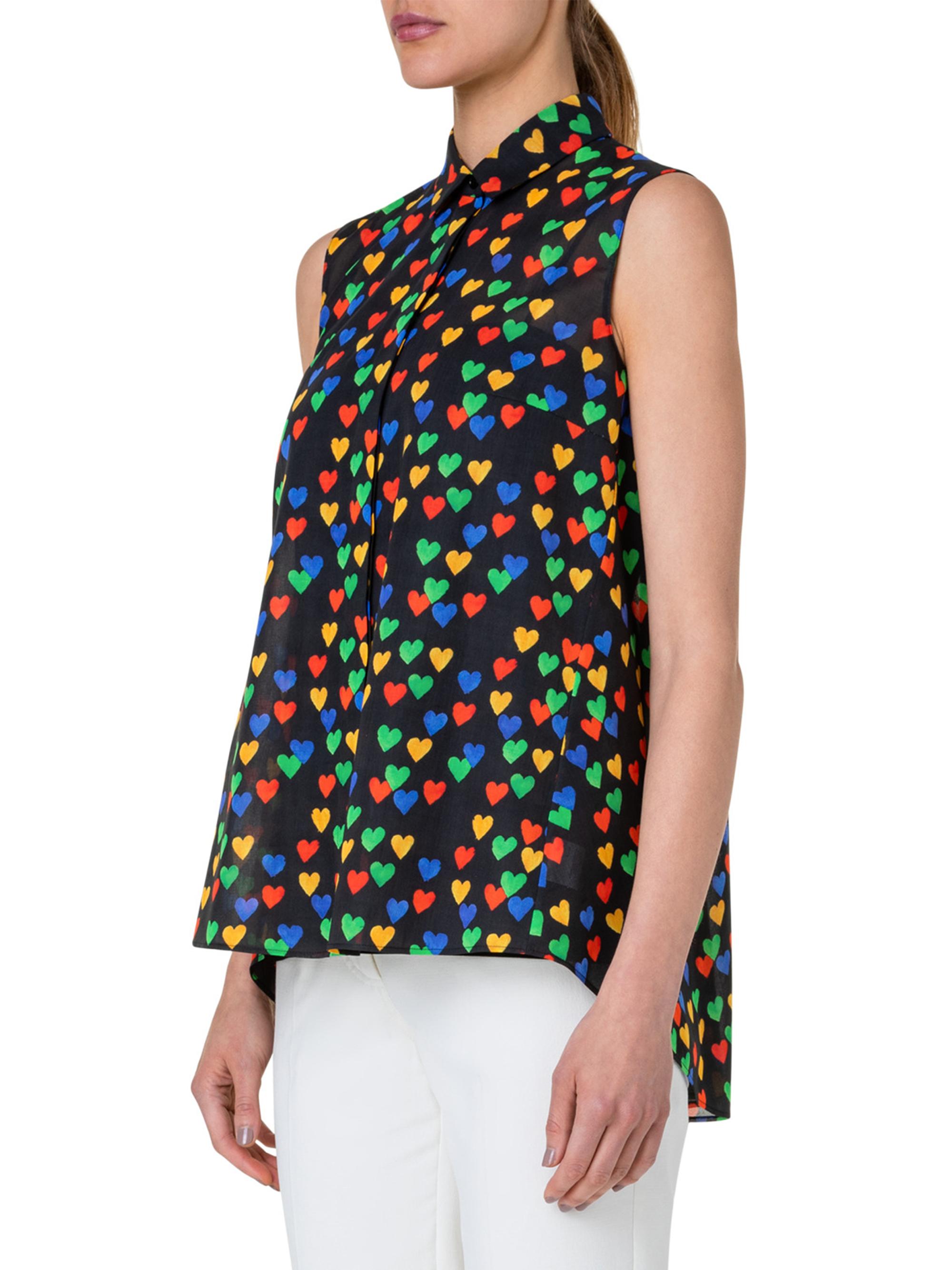 Akris Sleeveless Heart-Print Blouse | Saks Fifth Avenue