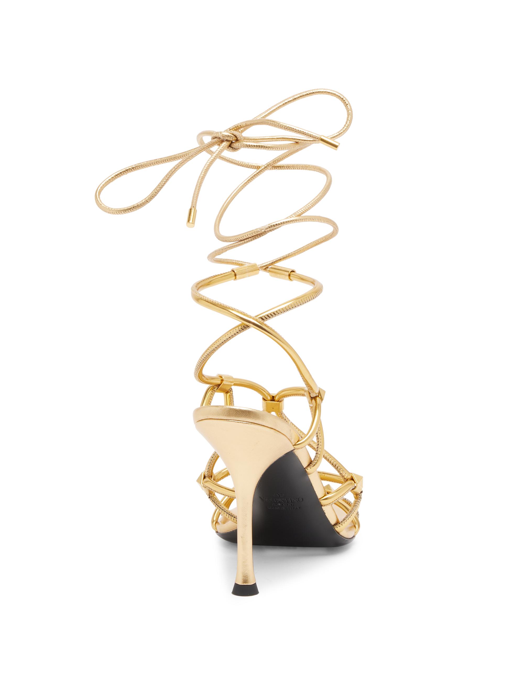 Valentino Garavani Rockstud Embellished Net Sandals | Saks Fifth Avenue