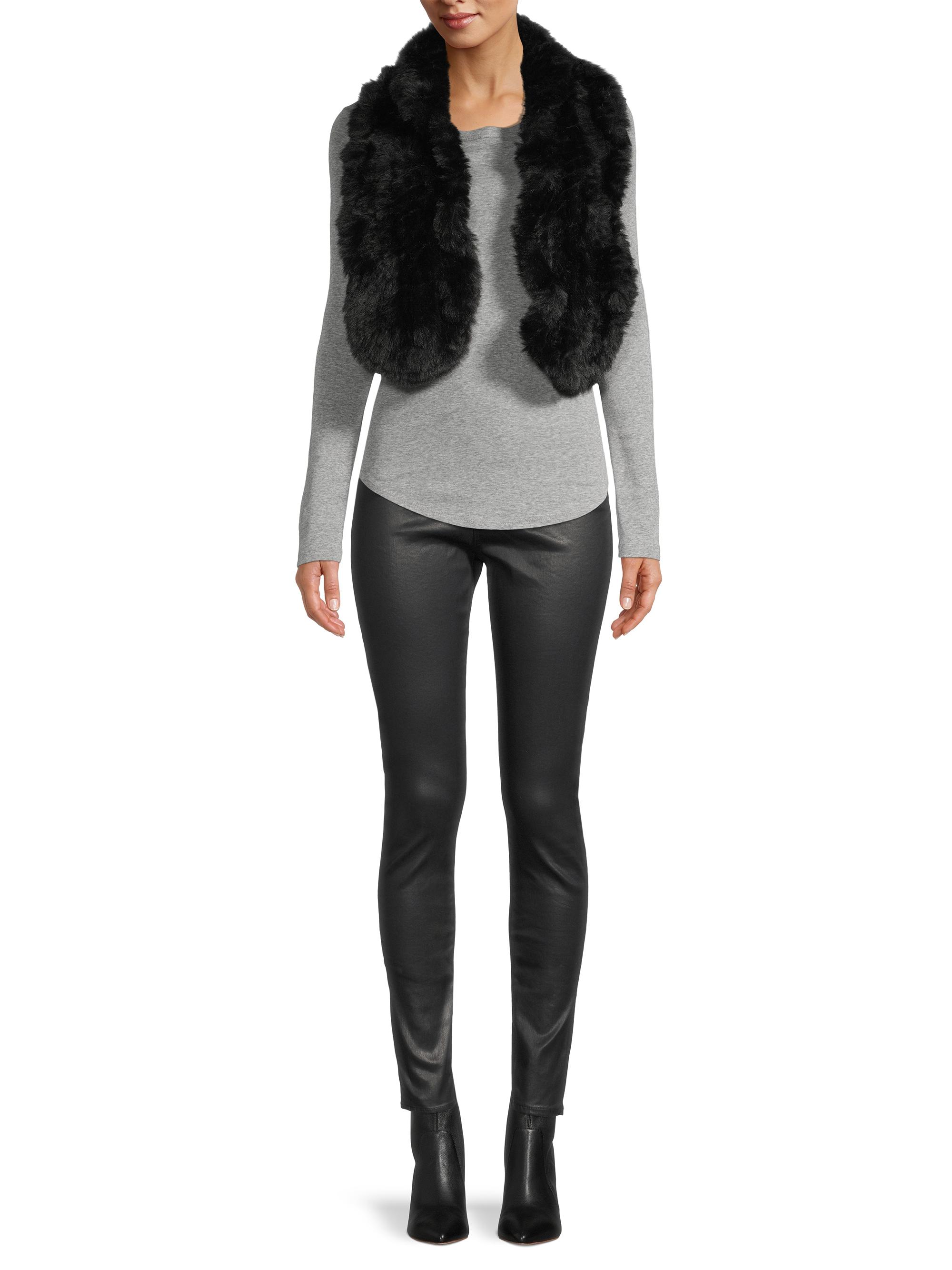 Surell Faux Rex Rabbit Fur Knit Ruffle Pull Scarf | Saks Fifth Avenue
