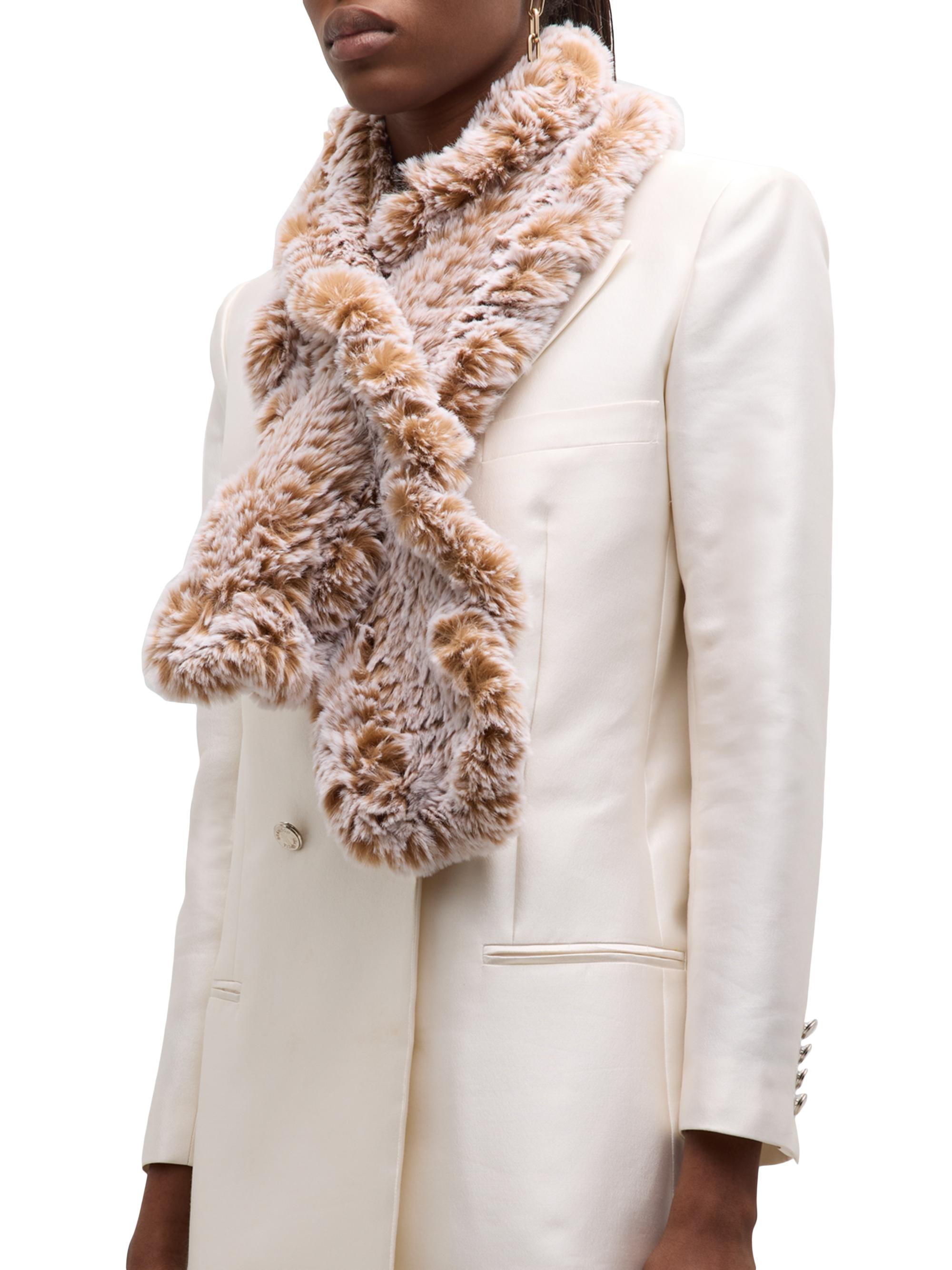 Surell Faux Rex Rabbit Fur Knit Ruffle Pull Scarf | Saks Fifth Avenue