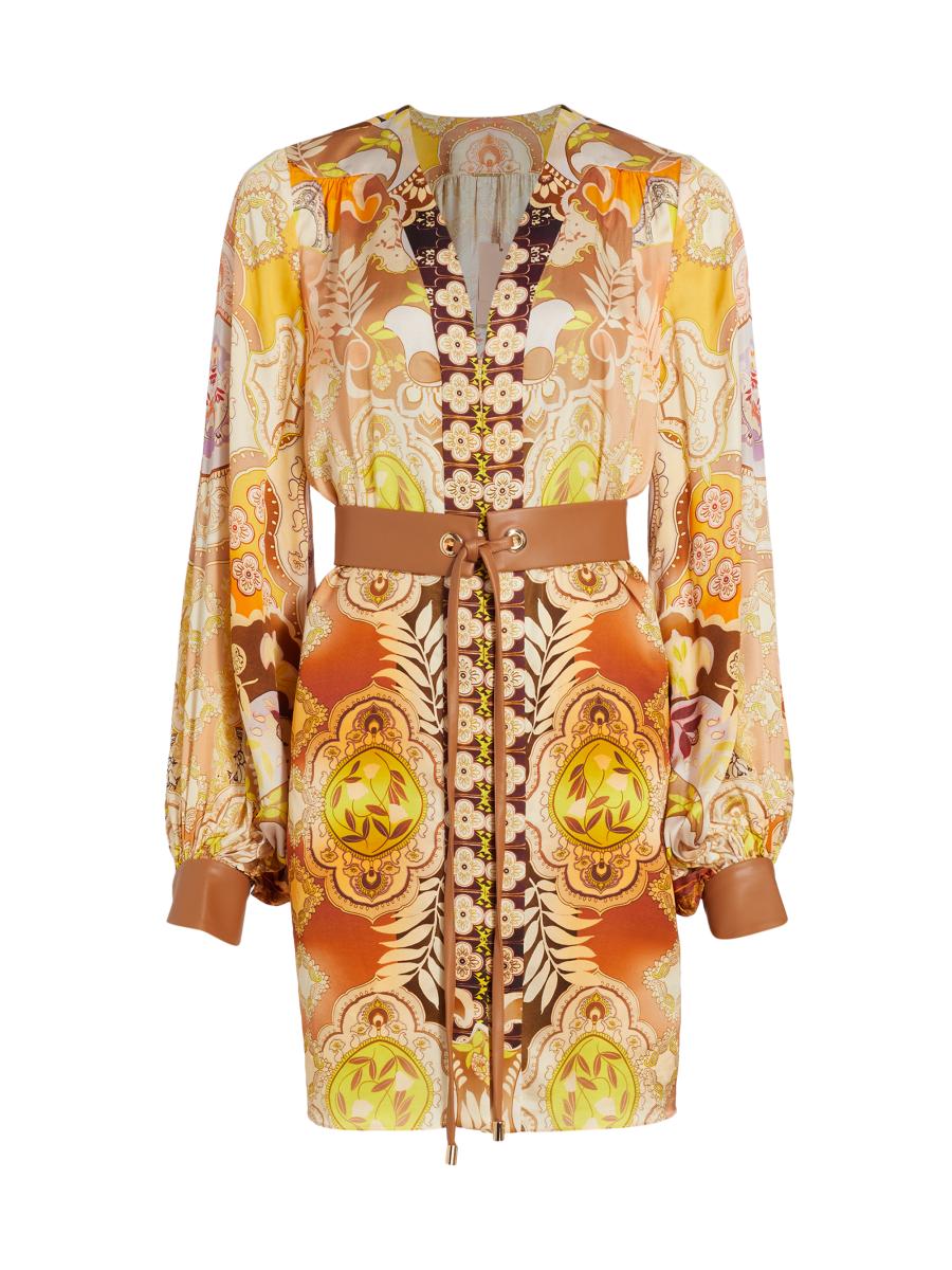 Alexis Story Teller Printed & Belted Minidress | Saks Fifth Avenue