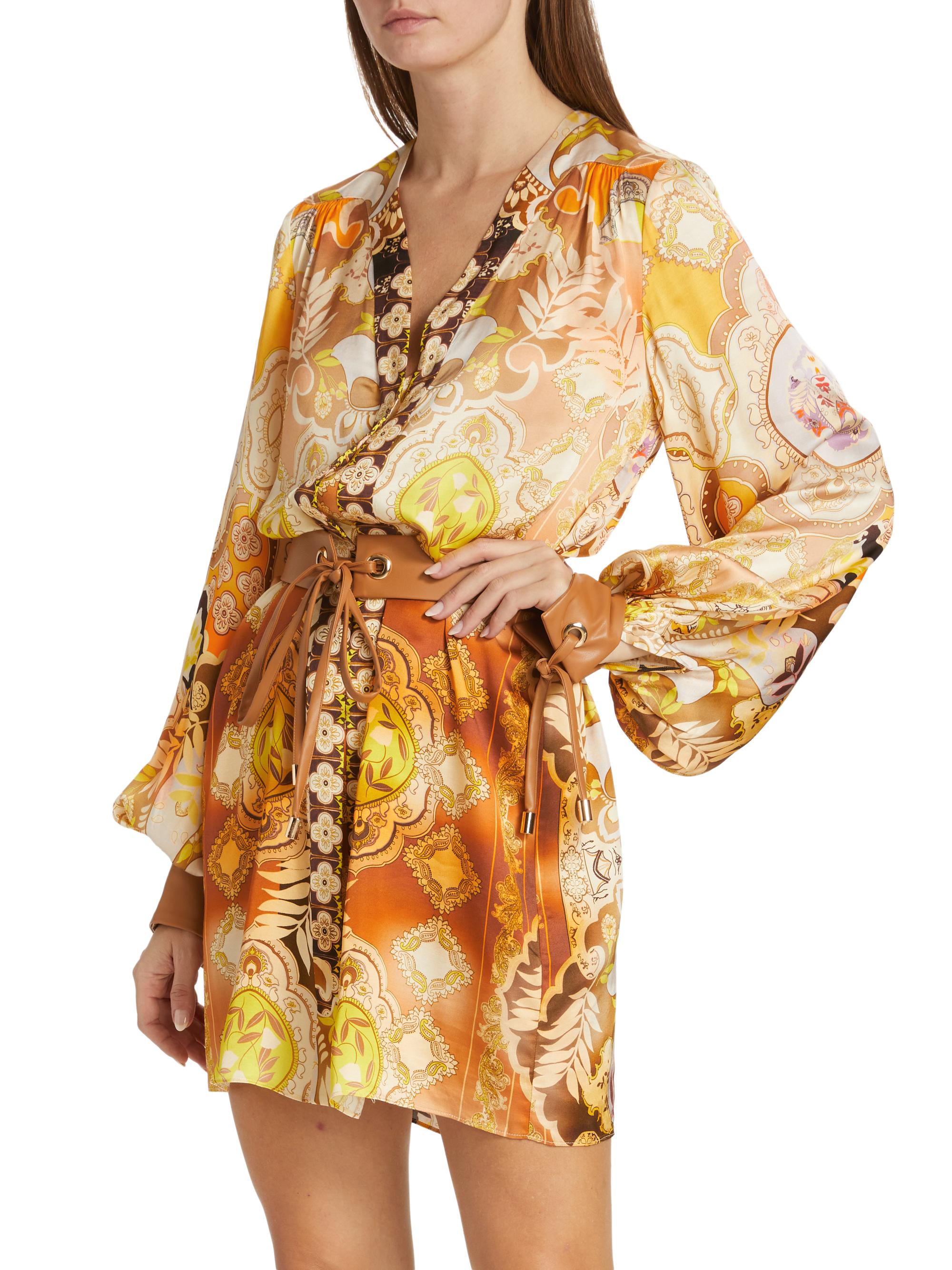 Alexis Story Teller Printed & Belted Minidress | Saks Fifth Avenue