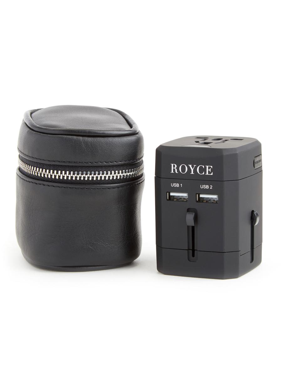 Royce New York Travel Adapter & Leather Case | Saks Fifth Avenue
