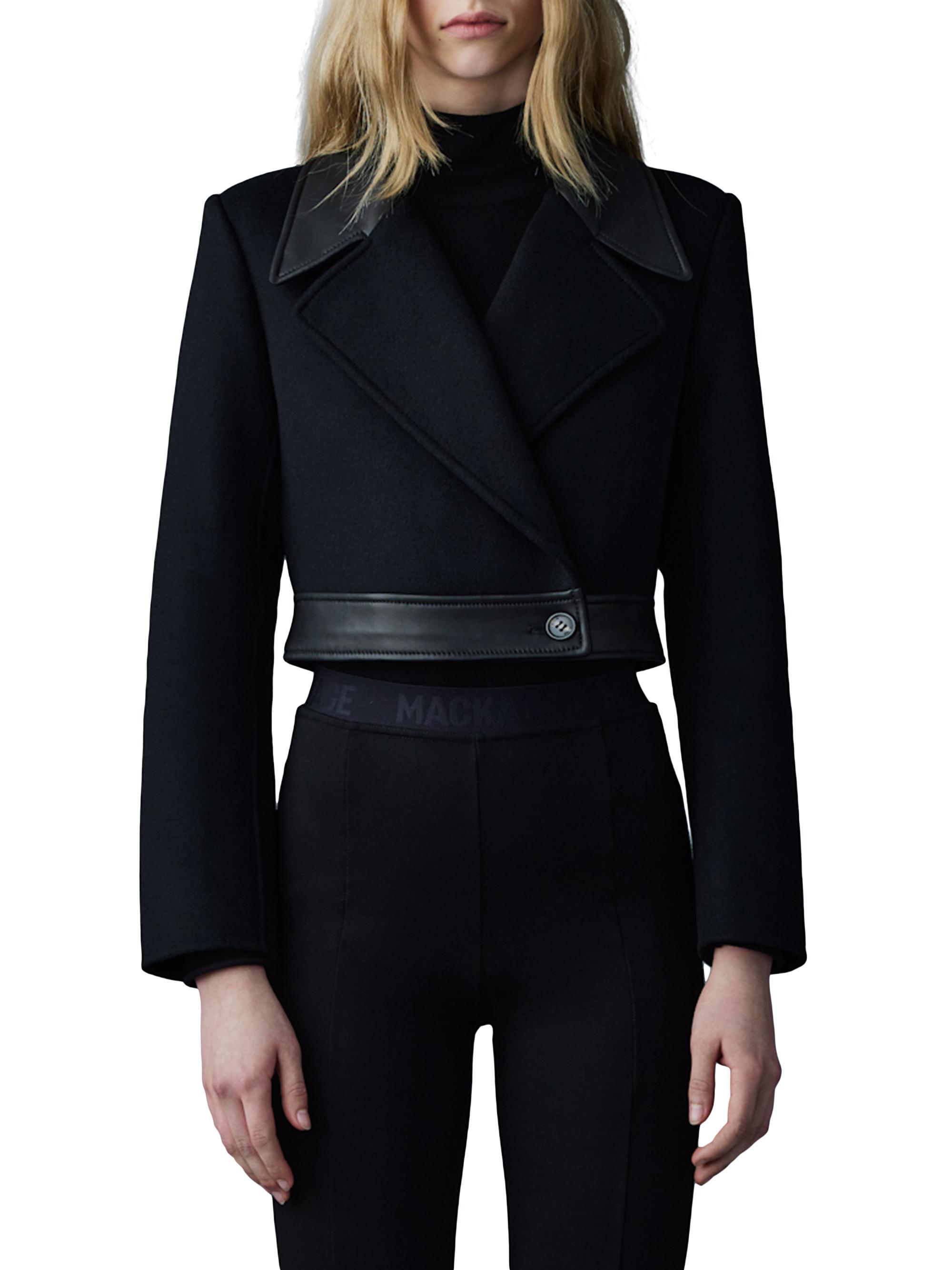 Mackage Rose Wool And Leather Coat
