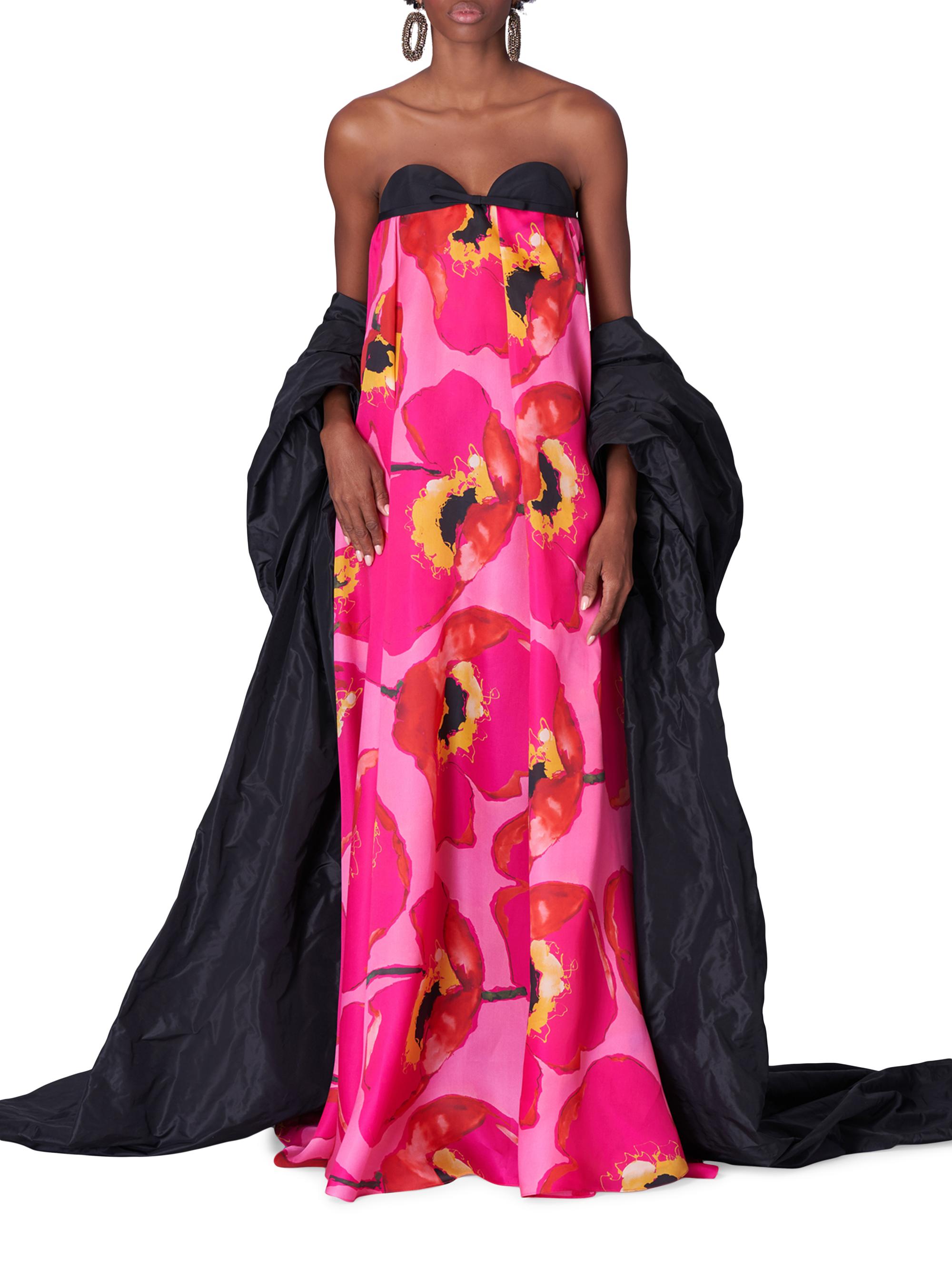 Carolina Herrera Sweetheart Silk Trapeze Gown | Saks Fifth Avenue