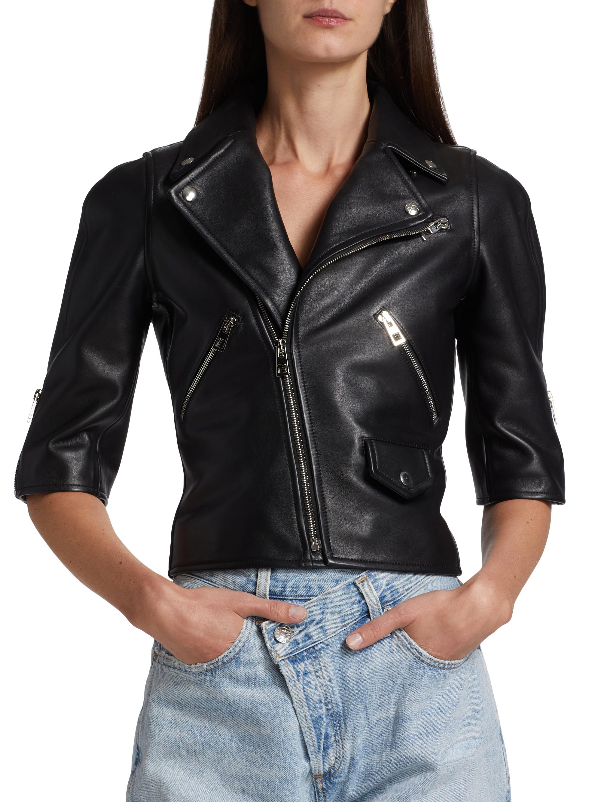 LOEWE Leather Short Biker Jacket | Saks Fifth Avenue