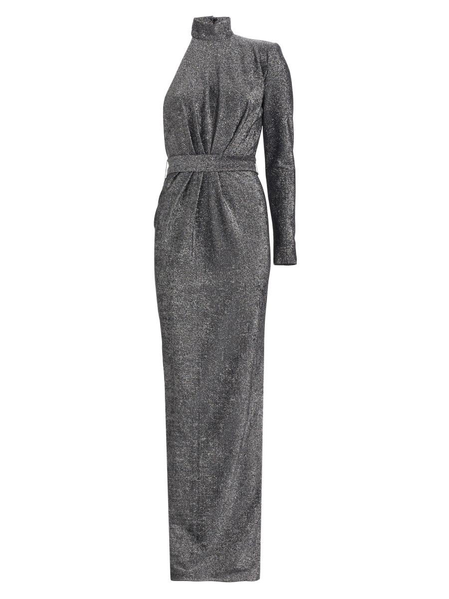 Shop Michael Costello Collection Quinn One-Sleeve Column Gown | Saks ...