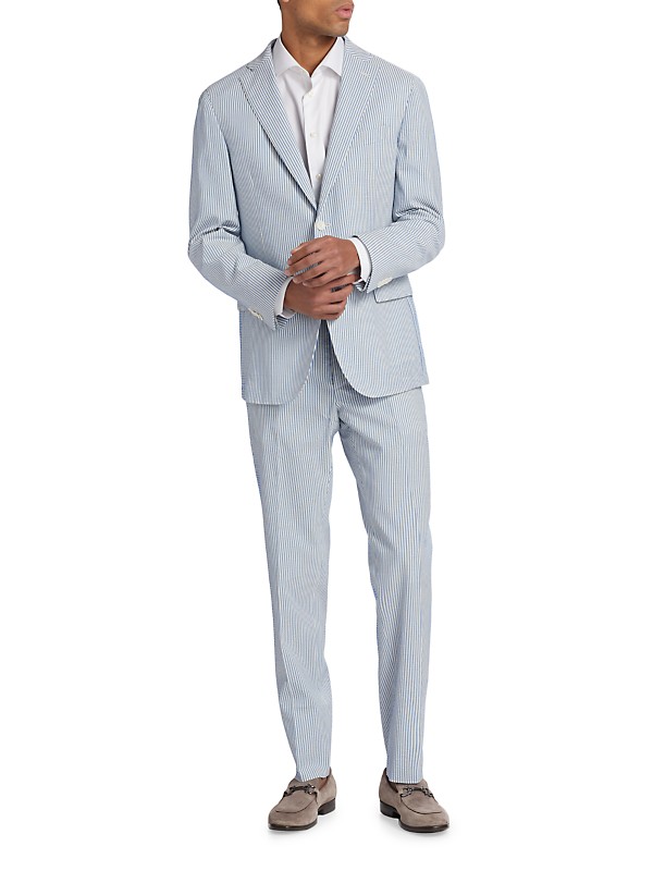 Shop Saks Fifth Avenue COLLECTION Seersucker Two-Piece Suit Shop Saks Fifth Avenue COLLECTION Seersucker Two-Piece Suit