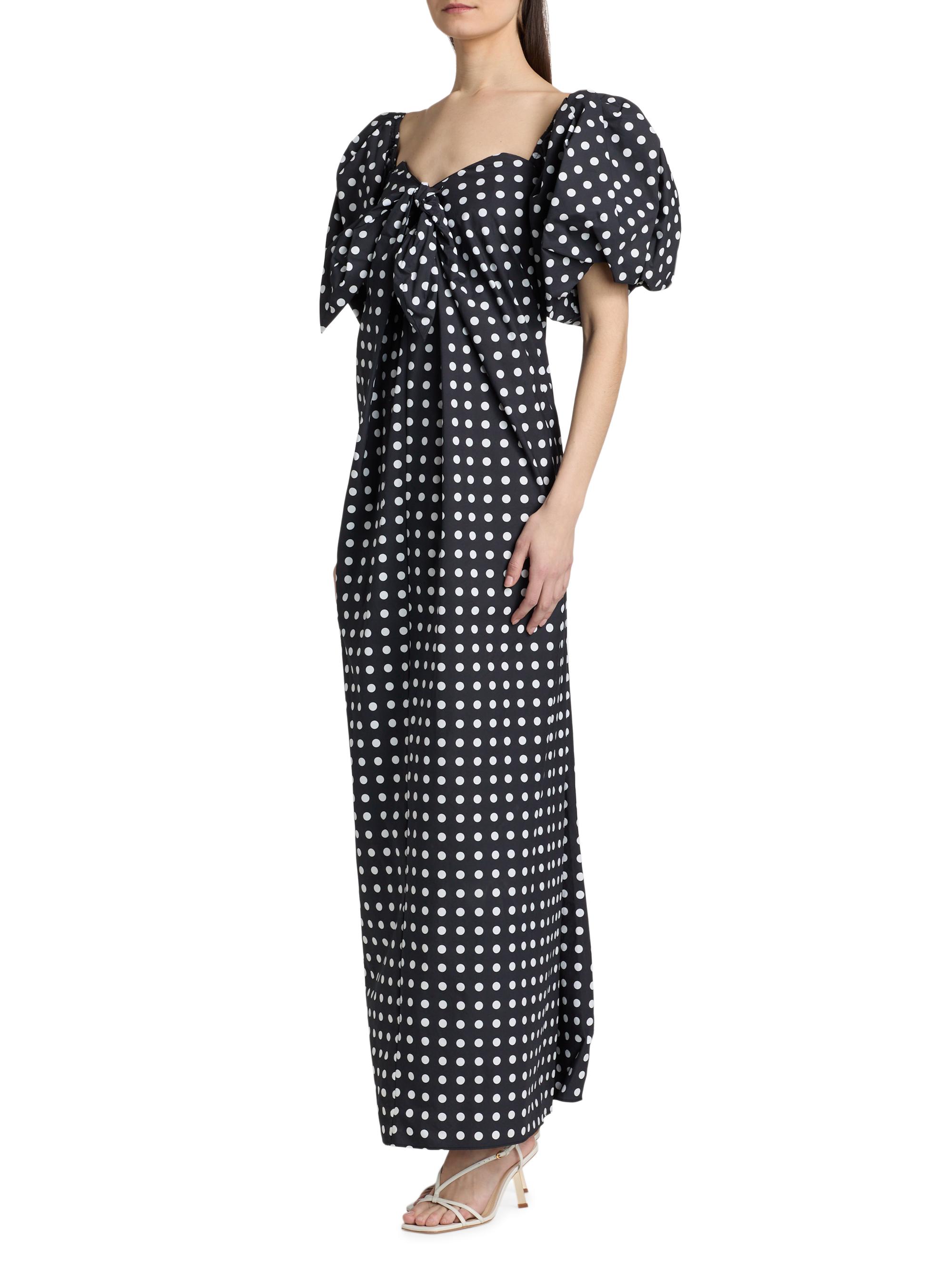Caroline Constas Reyna Polka Dot Cotton-Blend Puff Sleeve Maxi Dress ...