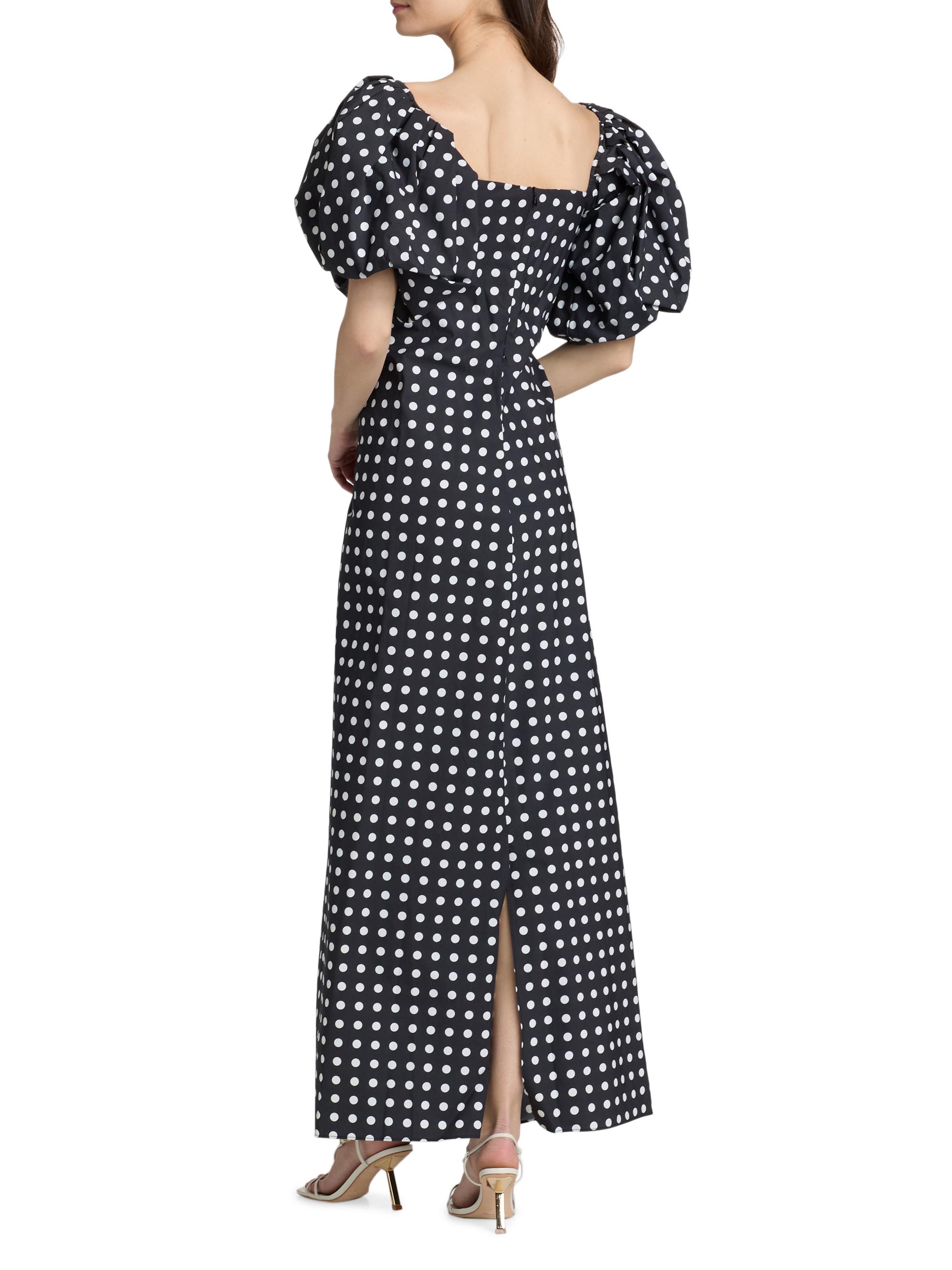 Caroline Constas Reyna Polka Dot Cotton-Blend Puff Sleeve Maxi Dress ...