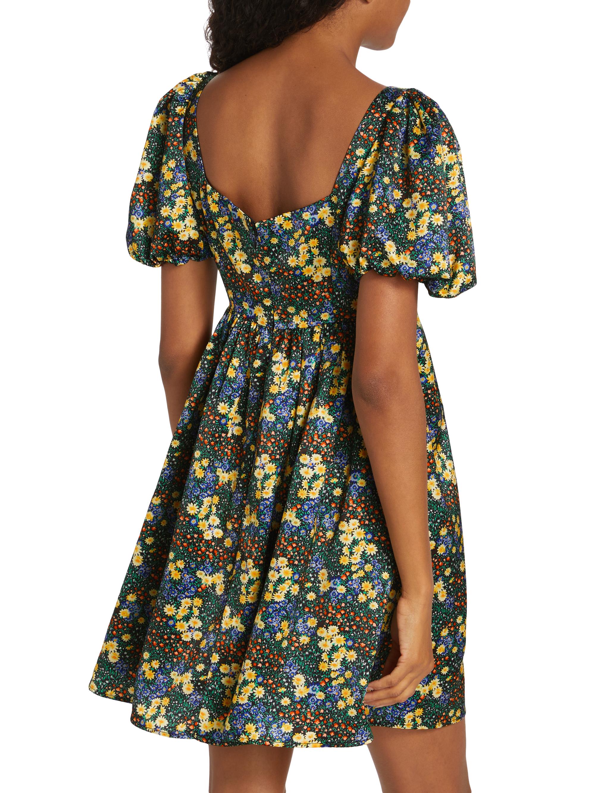 HVN Quinn Floral Puff-Sleeve Minidress | Saks Fifth Avenue