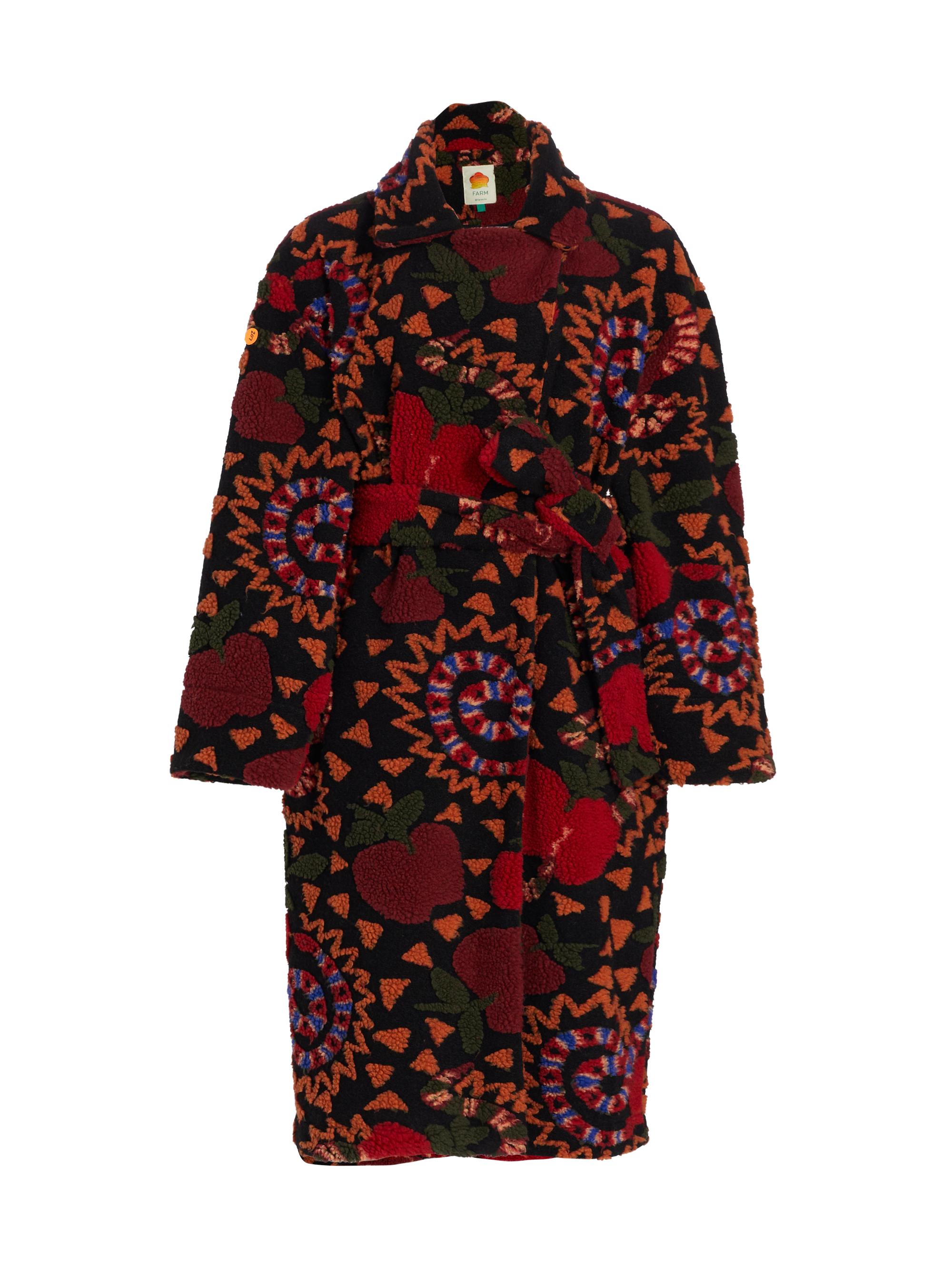 Farm Rio Snake Fruit Belted Fleece Coat | Saks Fifth Avenue