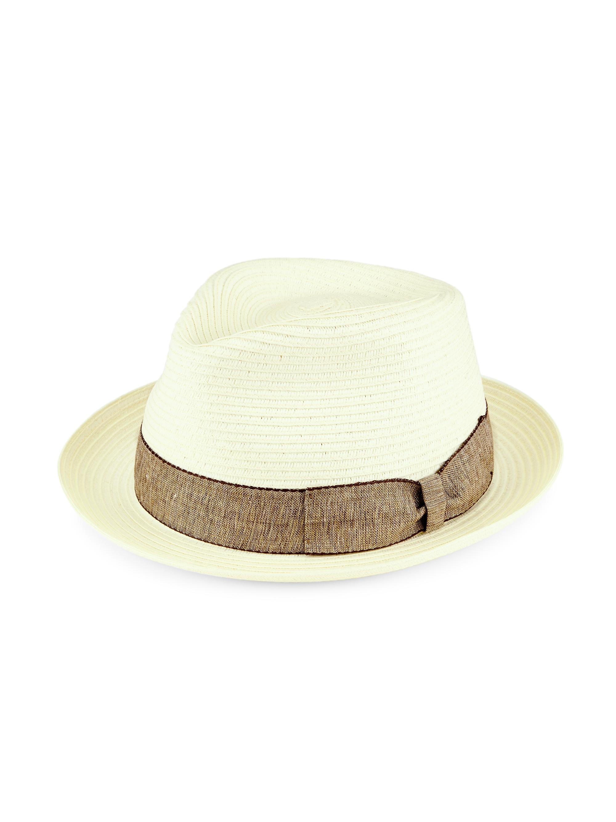 Shop Saks Fifth Avenue COLLECTION Paper Fedora | Saks Fifth Avenue