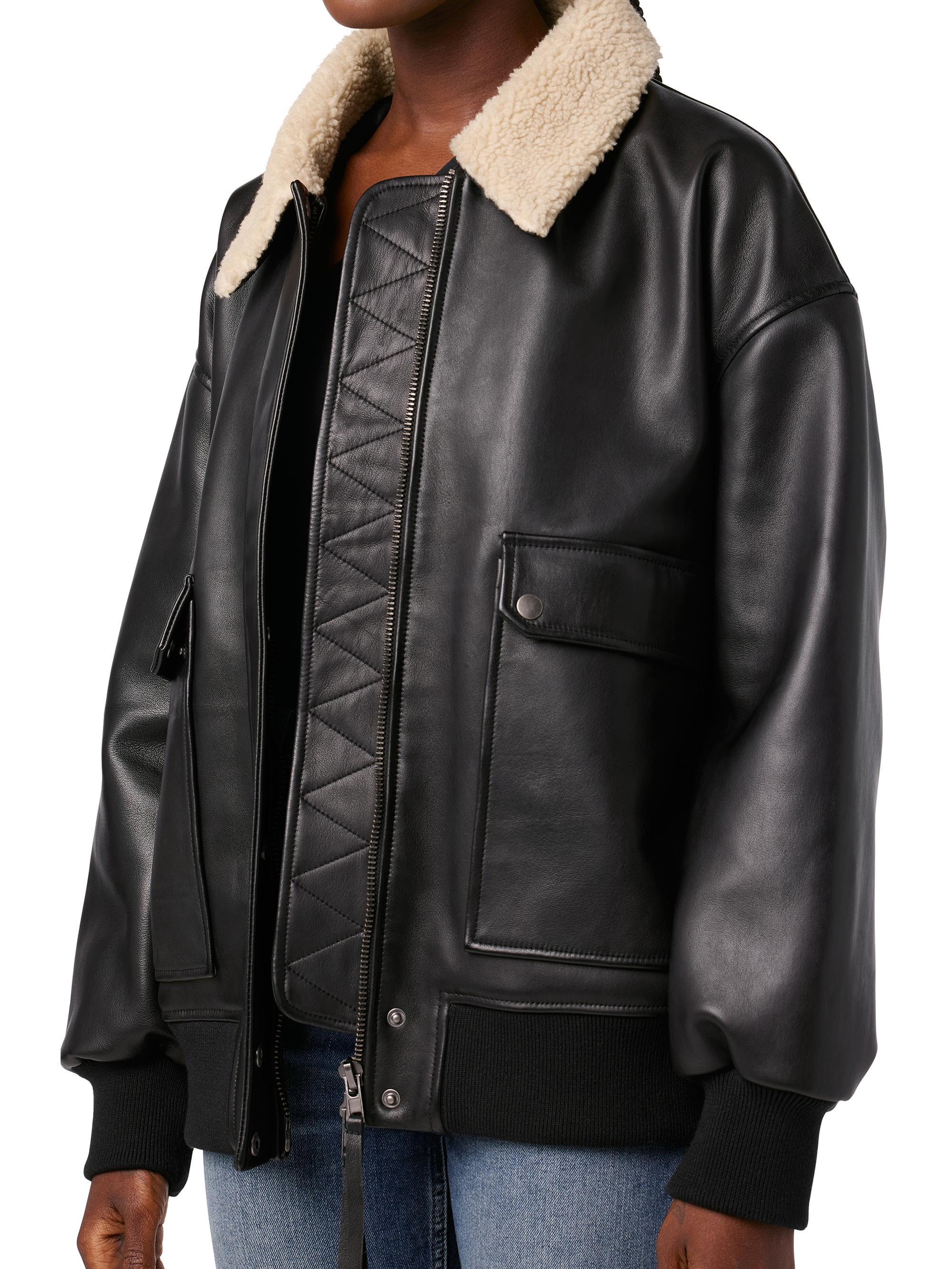 Hudson Jeans Oversized Leather Bomber Jacket | Saks Fifth Avenue
