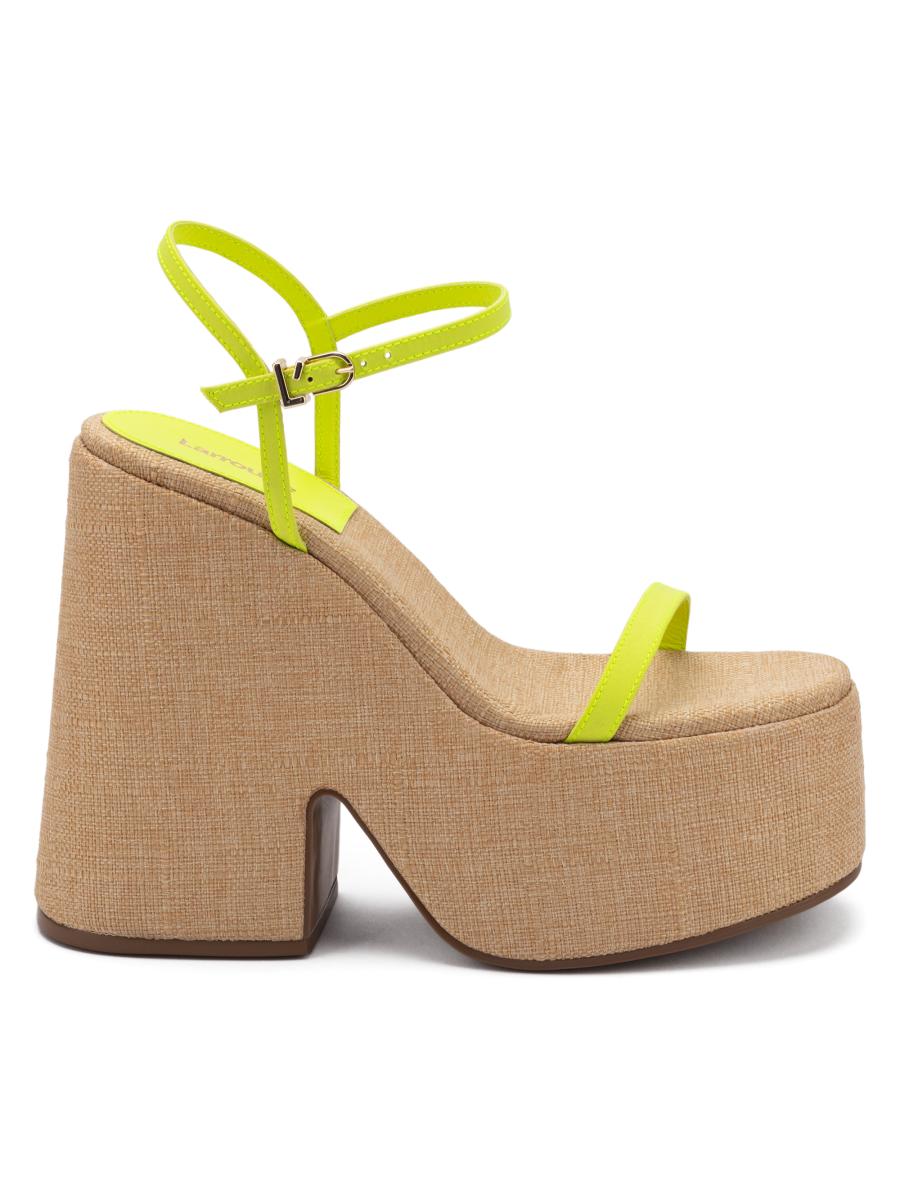 Larroudé Wanda Satin Platform Sandals | Saks Fifth Avenue