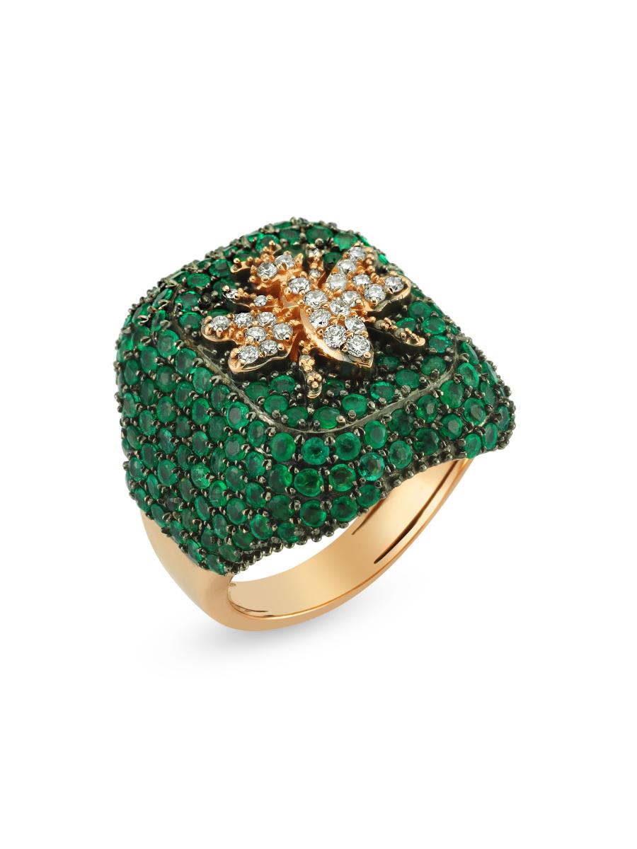 Bee Goddess Honey 14K Yellow Gold, Emerald, & 0.24 TCW Diamond Queen ...