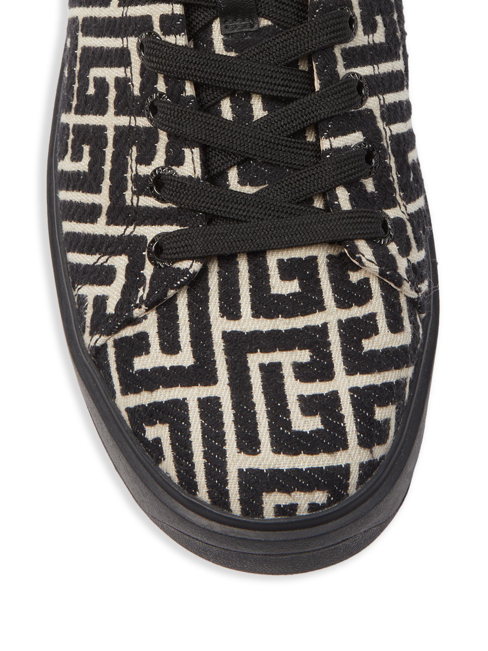 Balmain B Court Monogram Jacquard Low-Top Sneakers | Saks Fifth Avenue