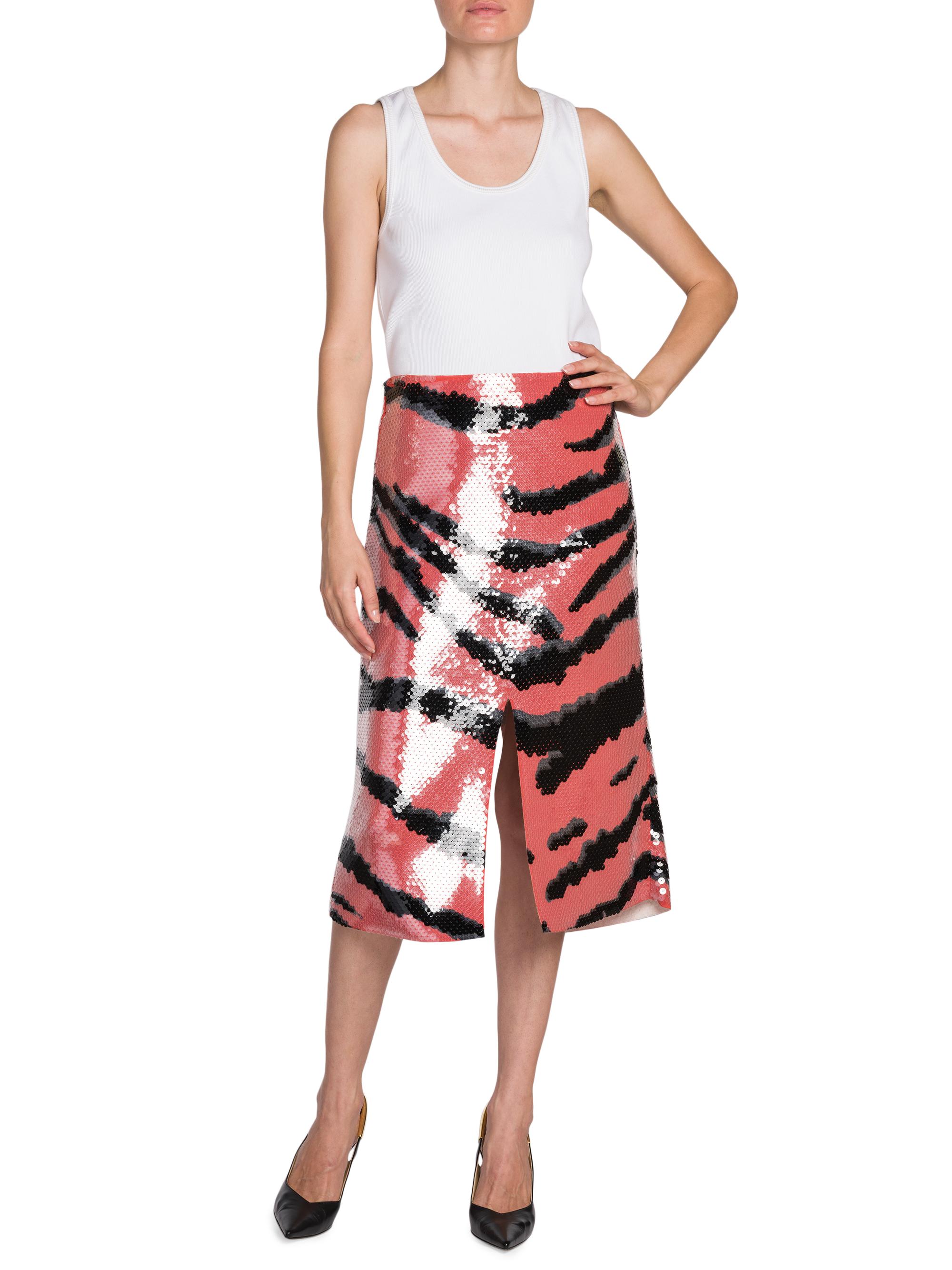 Bottega Veneta Sequin-Embroidered Tiger-Print Skirt | Saks Fifth Avenue