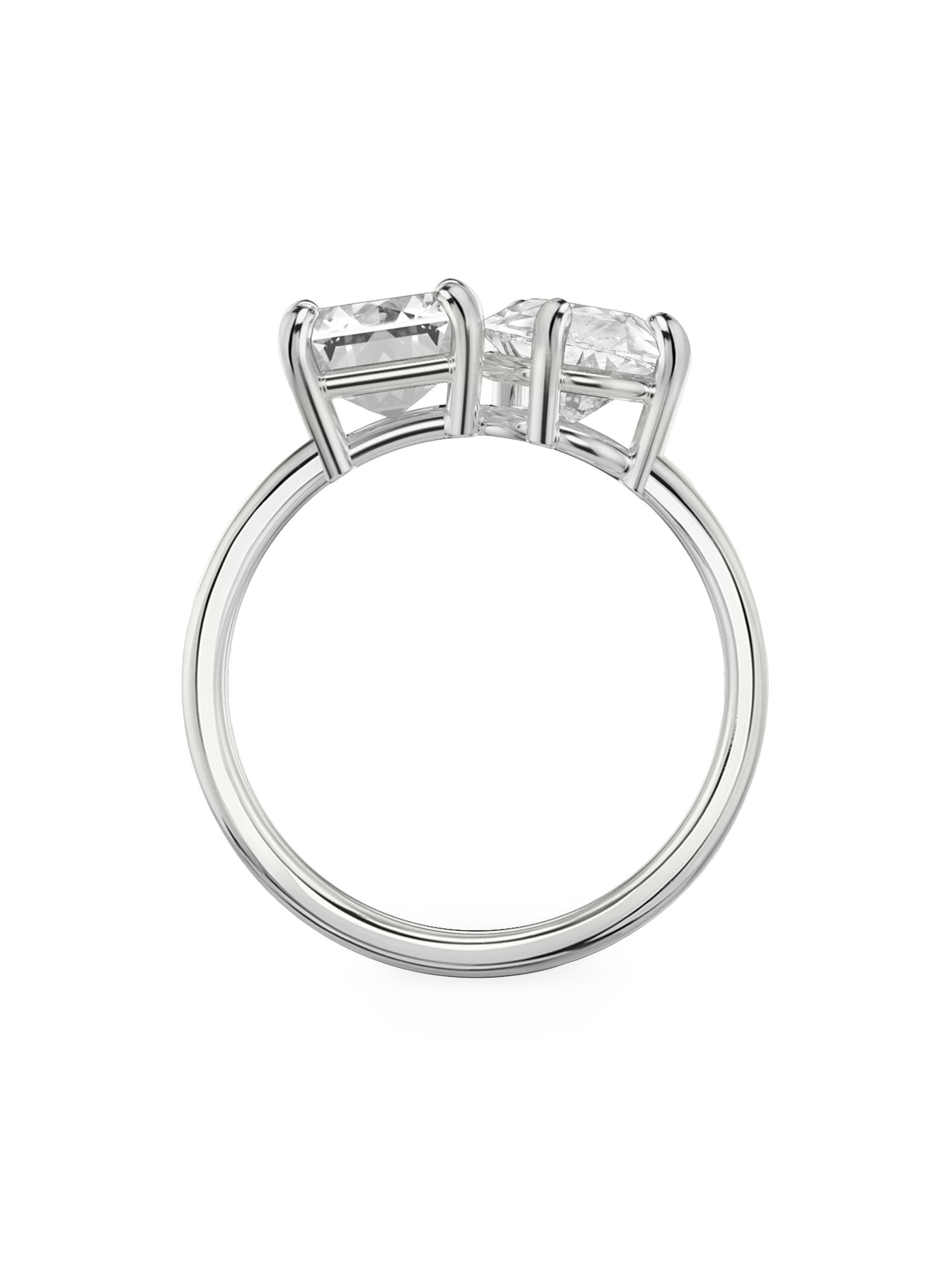 VRAI Statement Rings The Toi Et Moi 18K White Gold & 3.50 TCW Lab-Grown ...