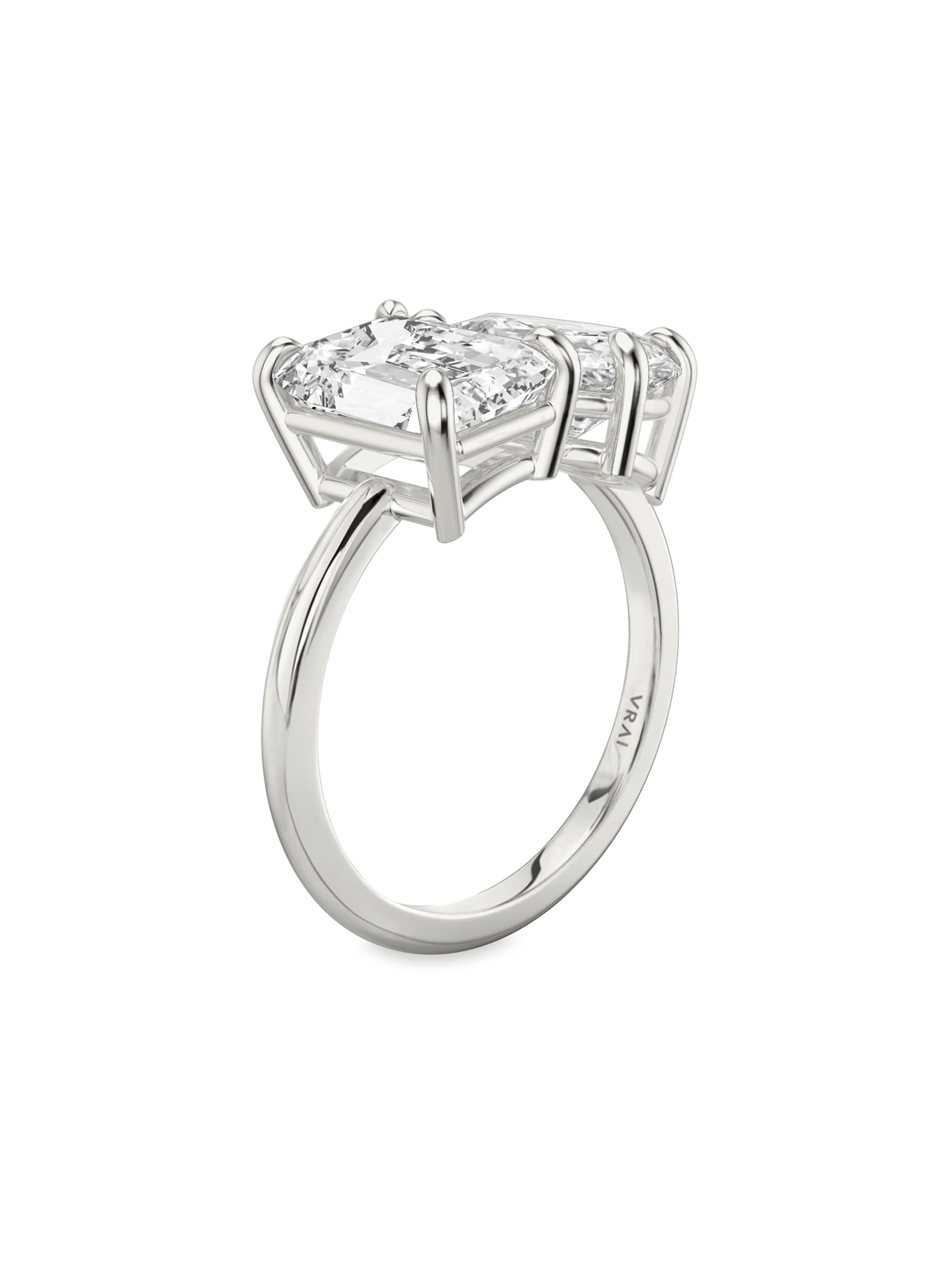 VRAI Statement Rings The Toi Et Moi 18K White Gold & 3.50 TCW Lab-Grown ...