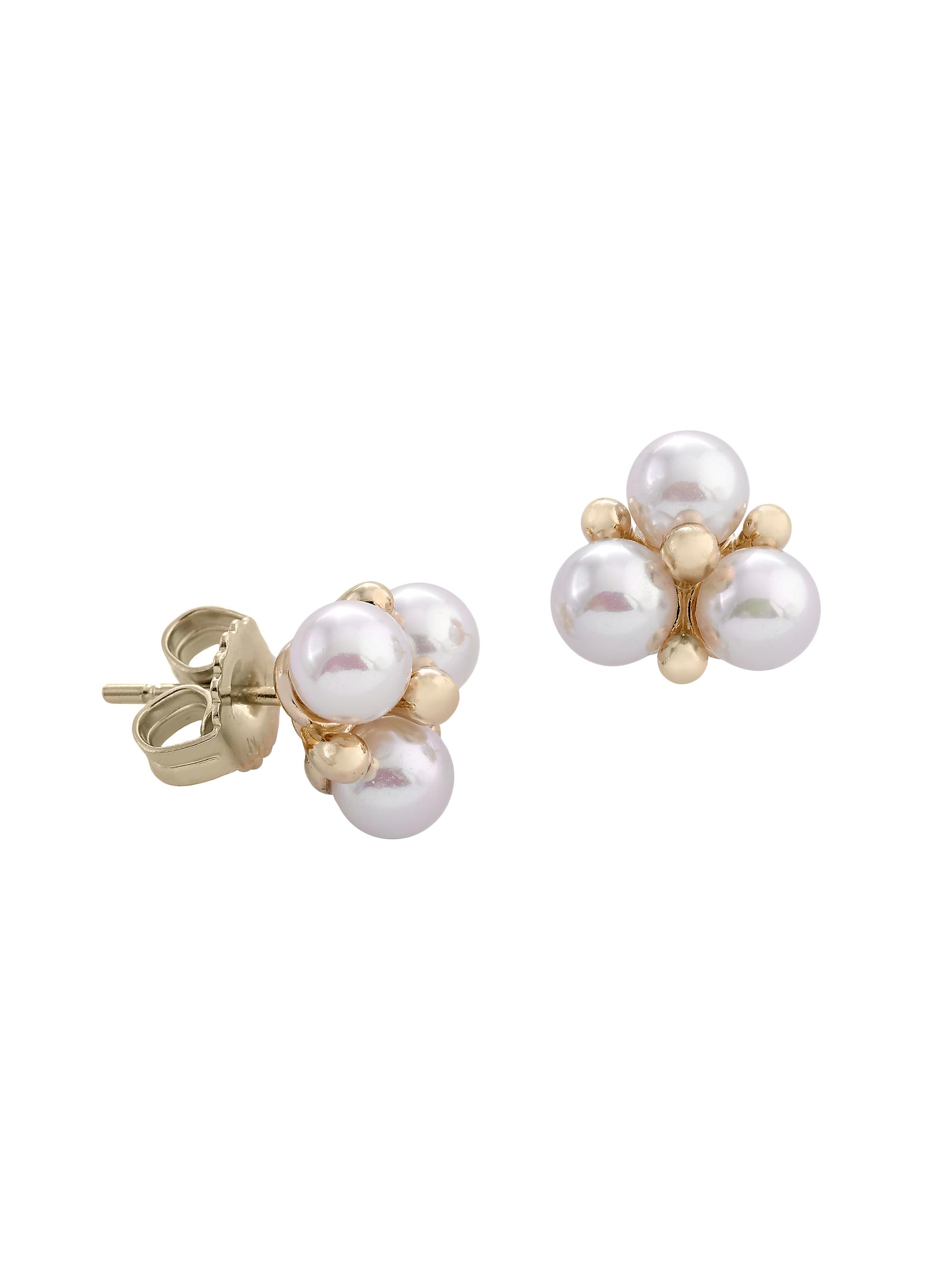 Majorica Vega 18K Gold-Plated & Lab-Grown Pearls Stud Earrings | Saks ...